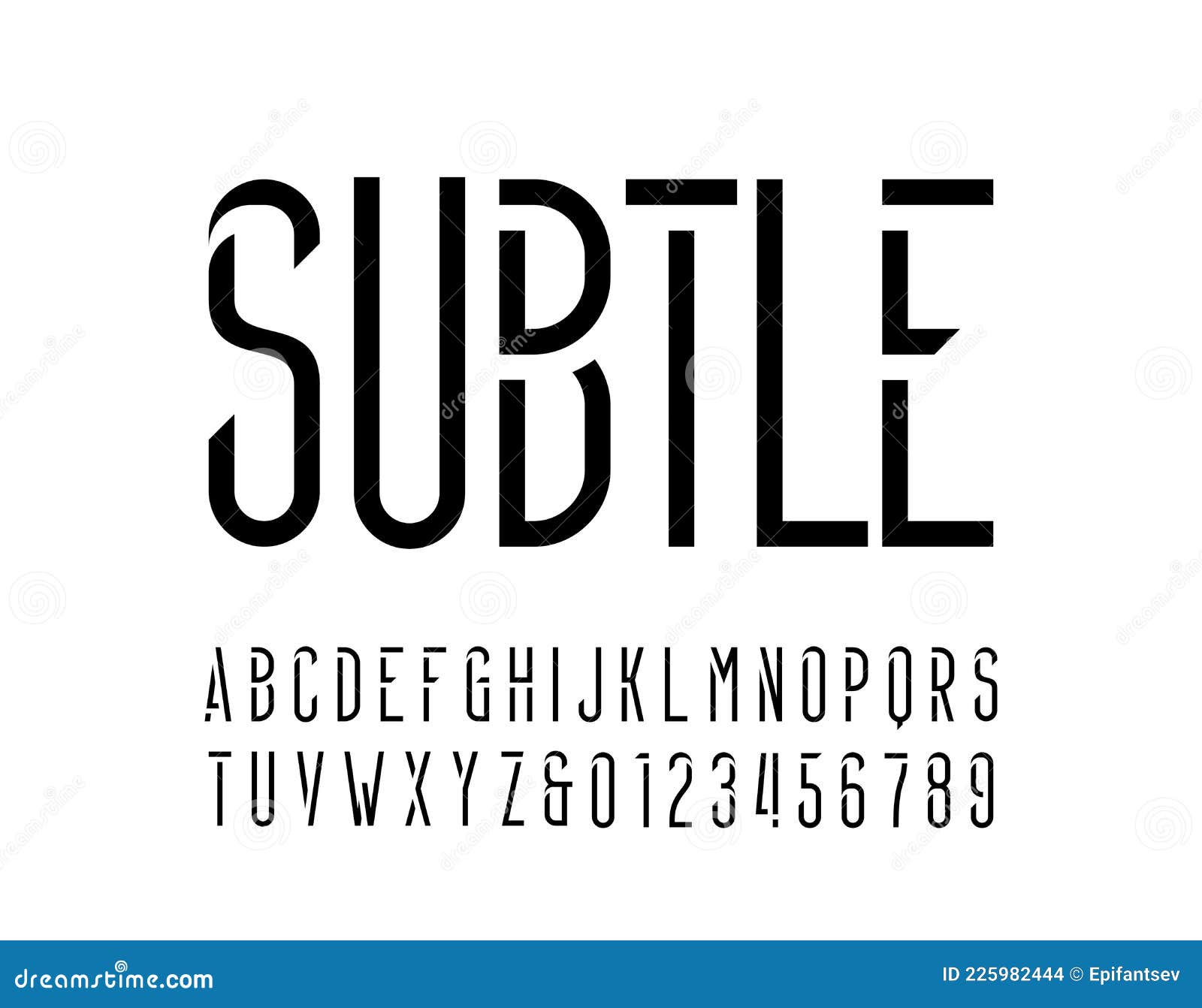 Subtle Alphabet Font. Thin Letters And Numbers For Your Logo Or Emblem ...