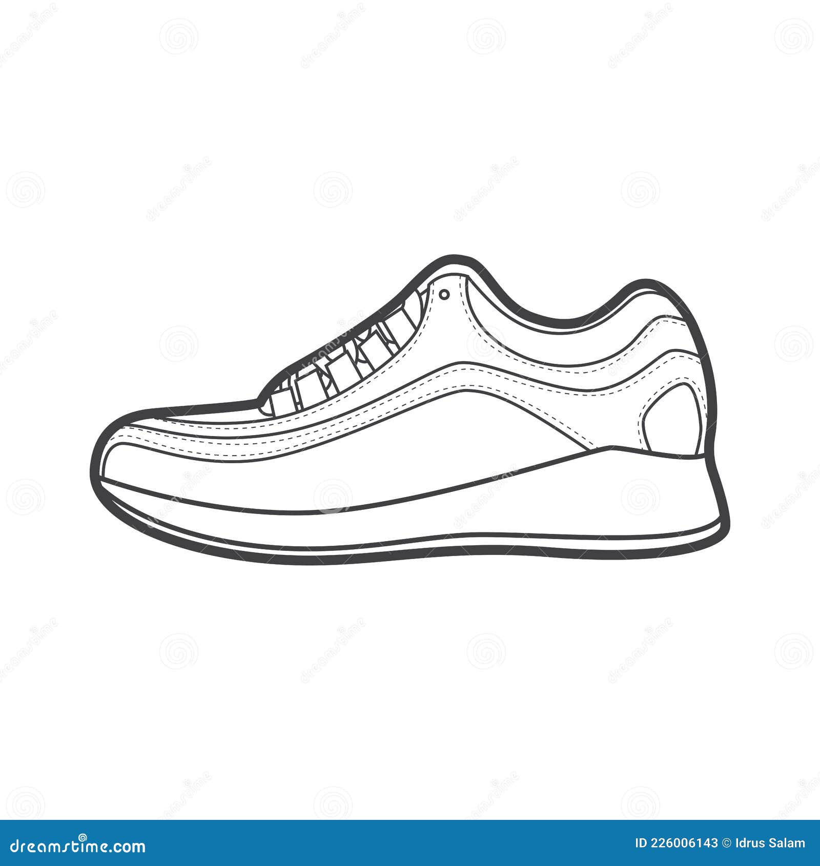 Shoes Sneaker Outline Drawing Vector, Sneakers Drawn in a Sketch Style ...