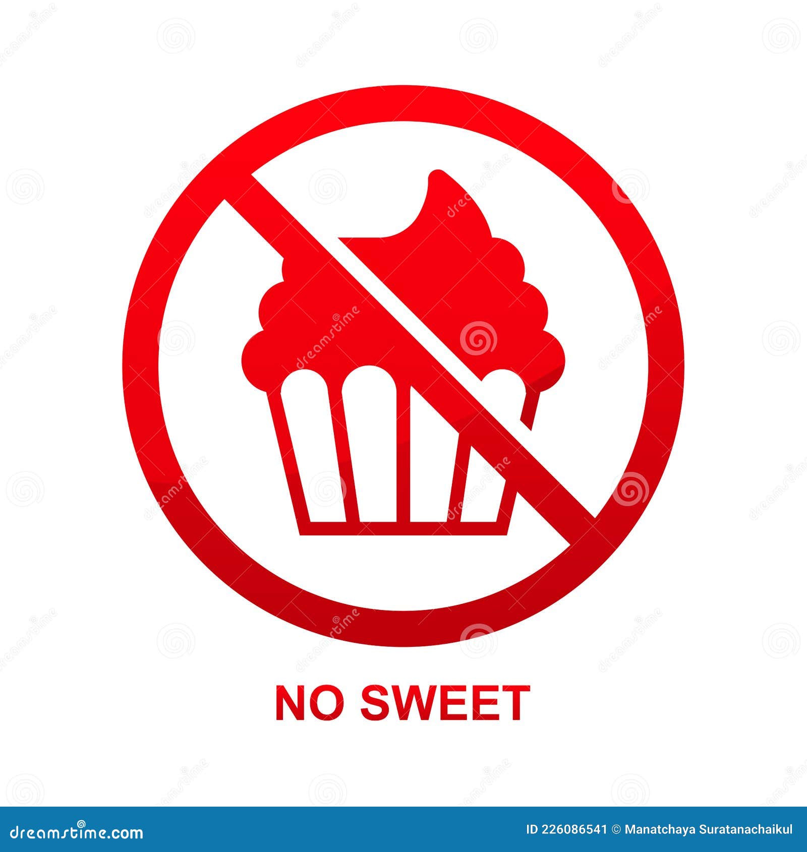 No Sweet Sign Isolated on White Background Stock Vector - Illustration ...