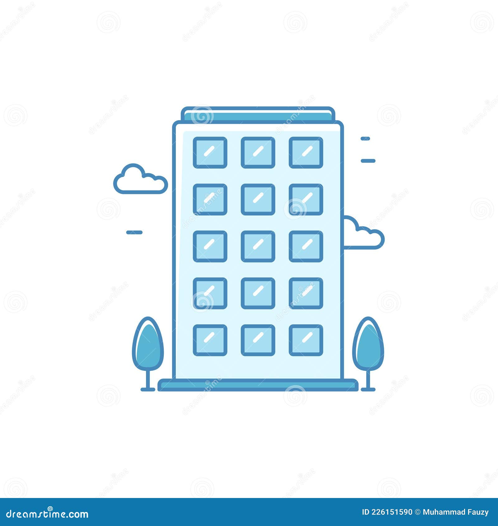 Building Icon with Blue Color Stock Vector - Illustration of element ...