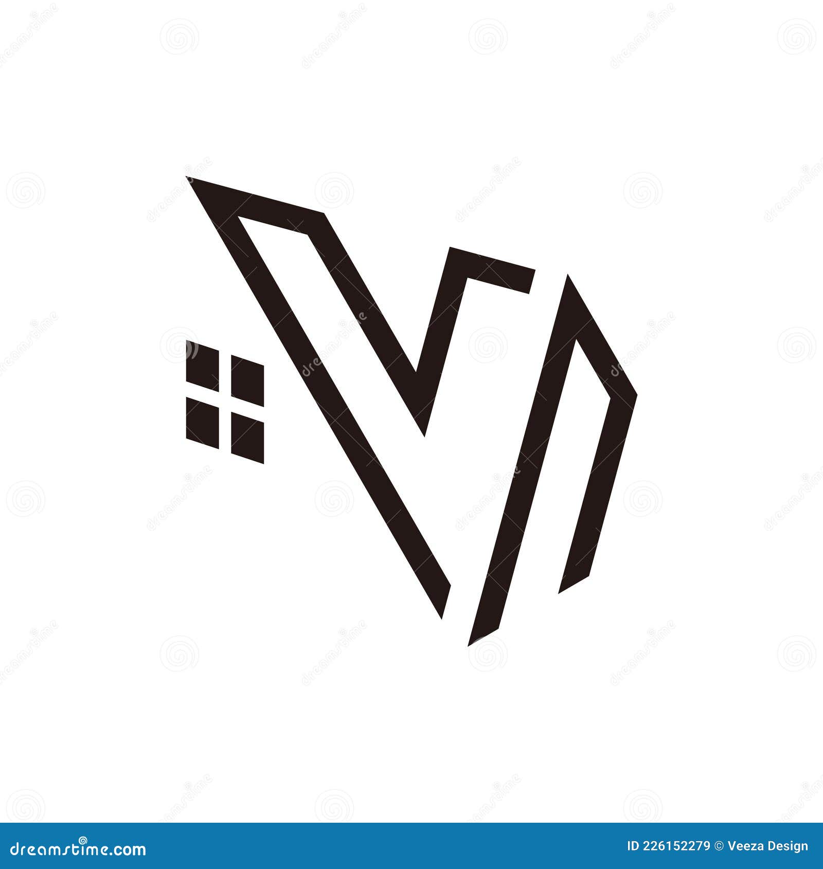 The Logo or Symbol of the Letter V that Forms Like a House. Suitable ...