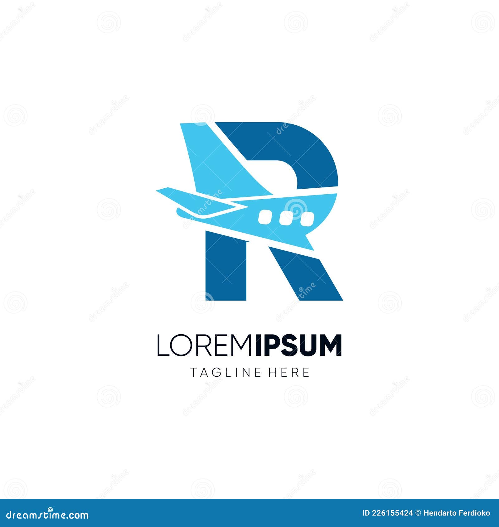 Letter R Initial Airplane Tail Logo Design Vector Graphic Stock Vector ...