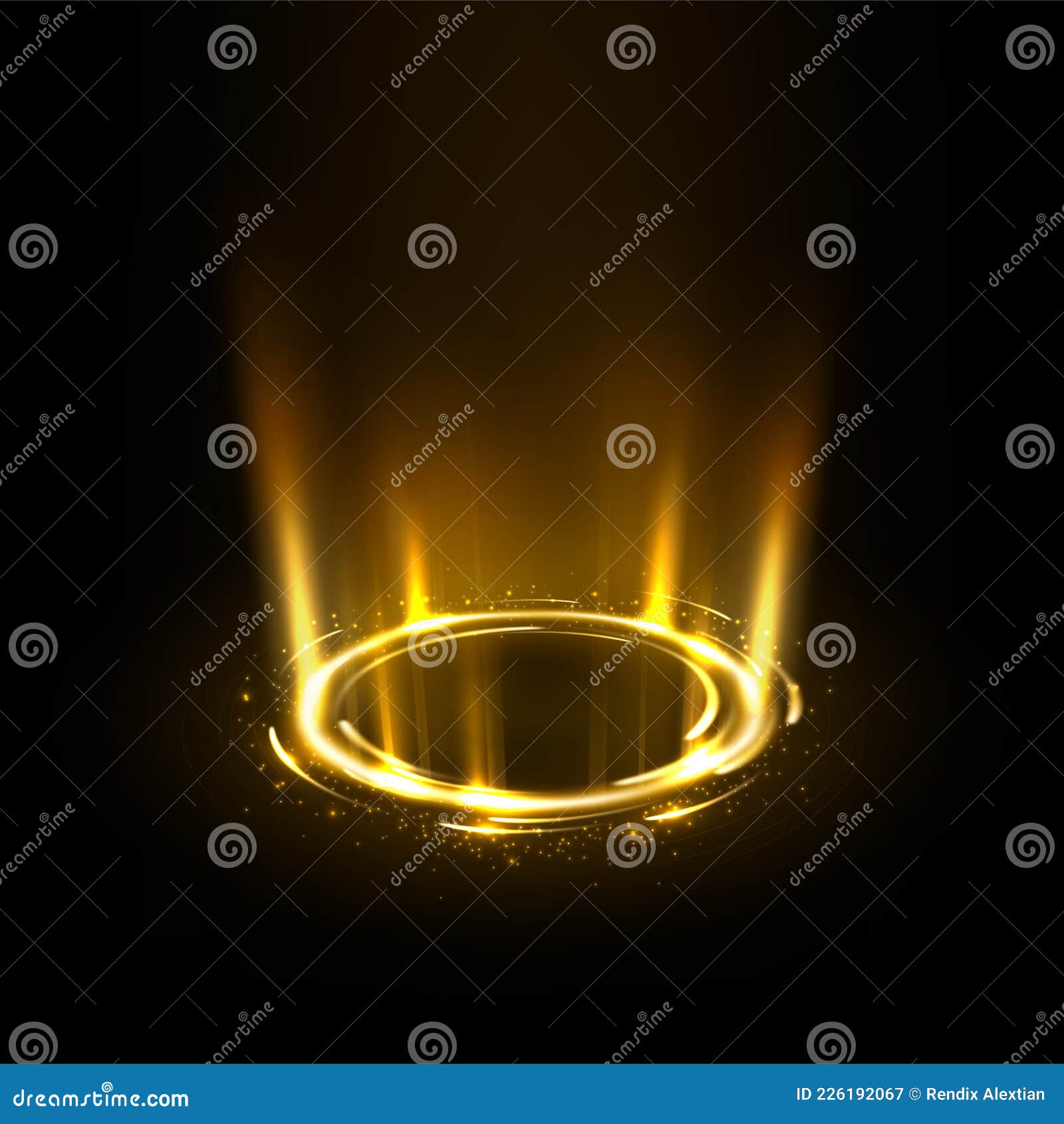 Rotating Yellow Rays with Sparkles. Suitable for Product Advertising ...