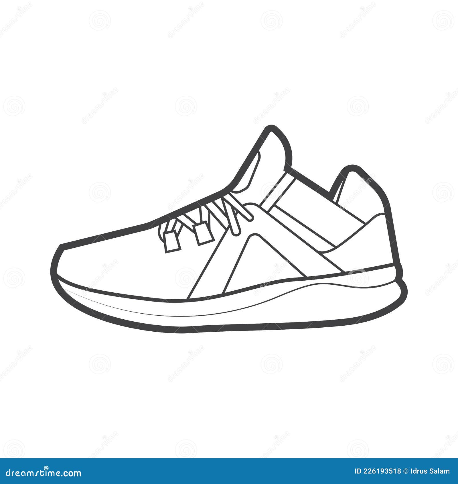 Line Drawing of a Shoe, Vector Illustration. Simple Line Art Drawing at ...