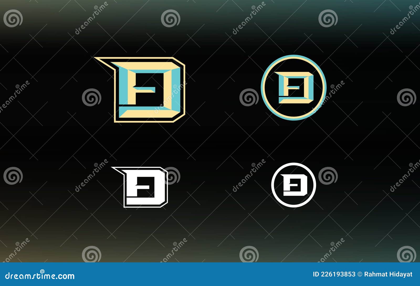Initials FD Logo with a Bright Color is Suitable for E Sports Teams and ...