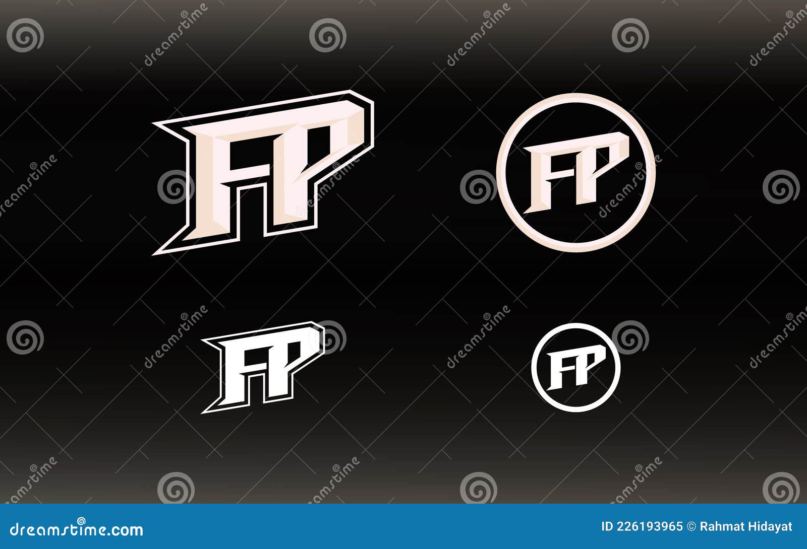 Initials FP Logo with a Bright Color is Suitable for E Sports Teams and ...