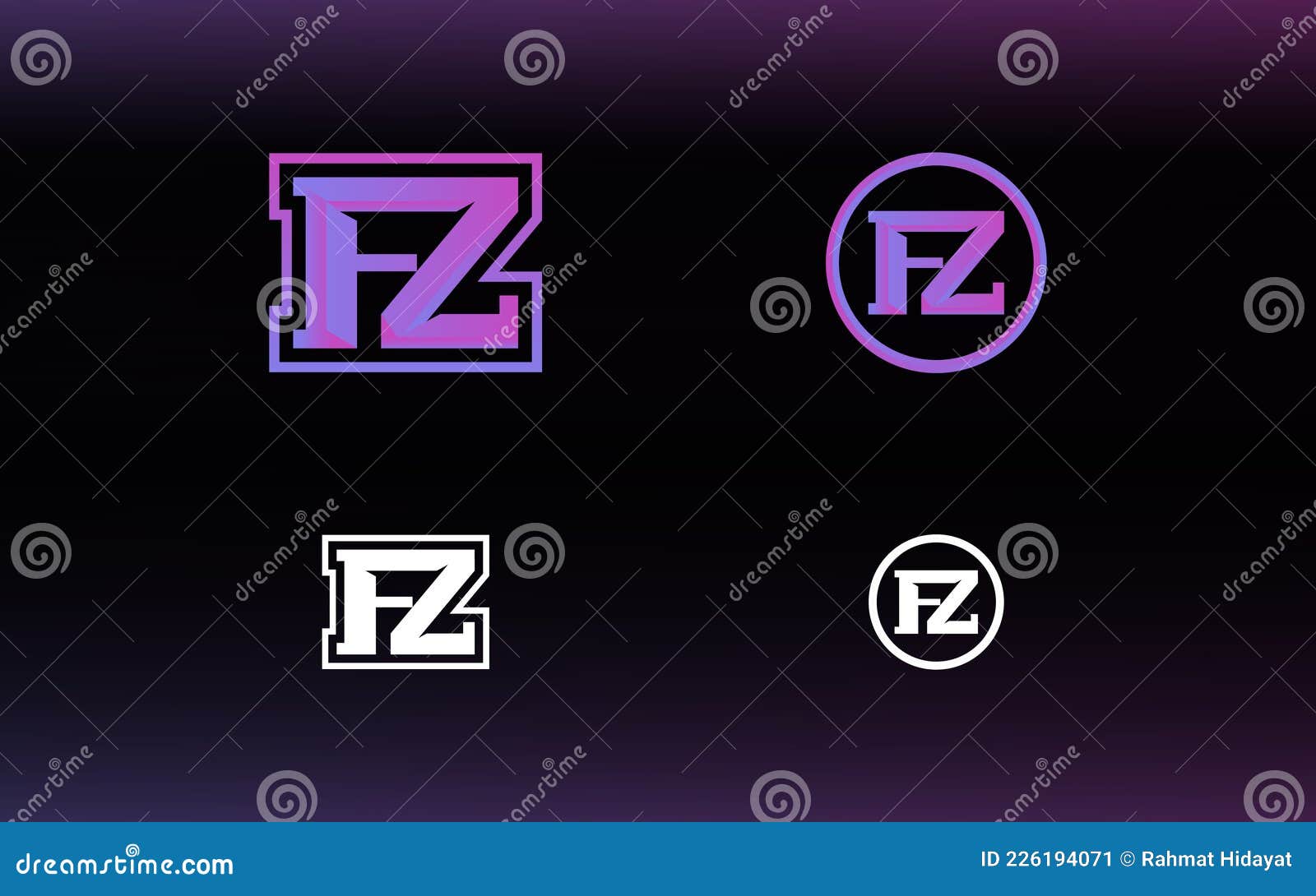Initials FZ Logo with a Bright Color is Suitable for E Sports Teams and ...