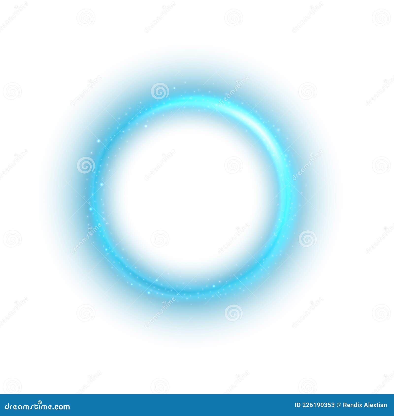 Round Blue Light Twisted on White Background, Suitable for Product ...