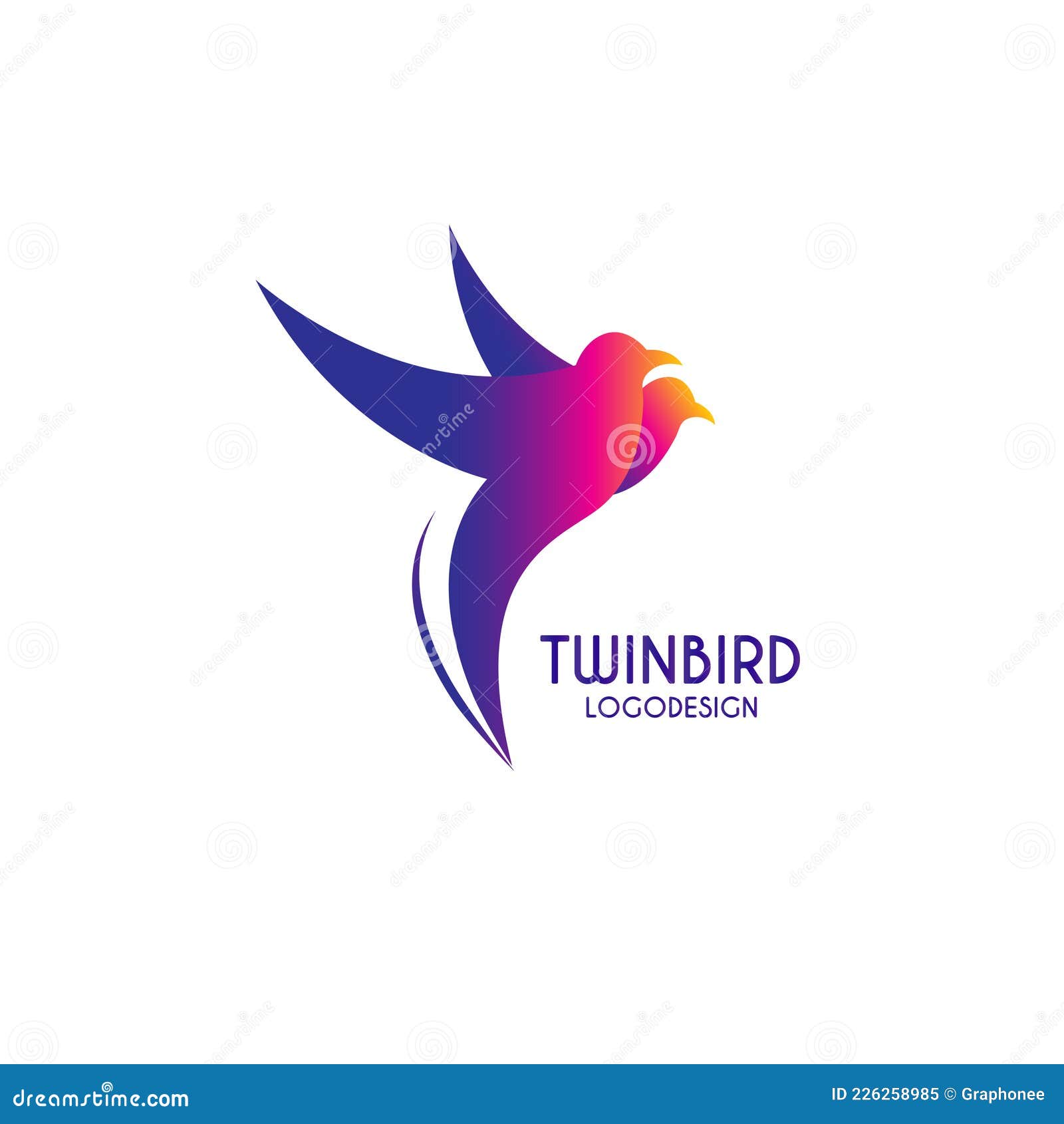 Twin bird logo stock vector. Illustration of concept - 226258985
