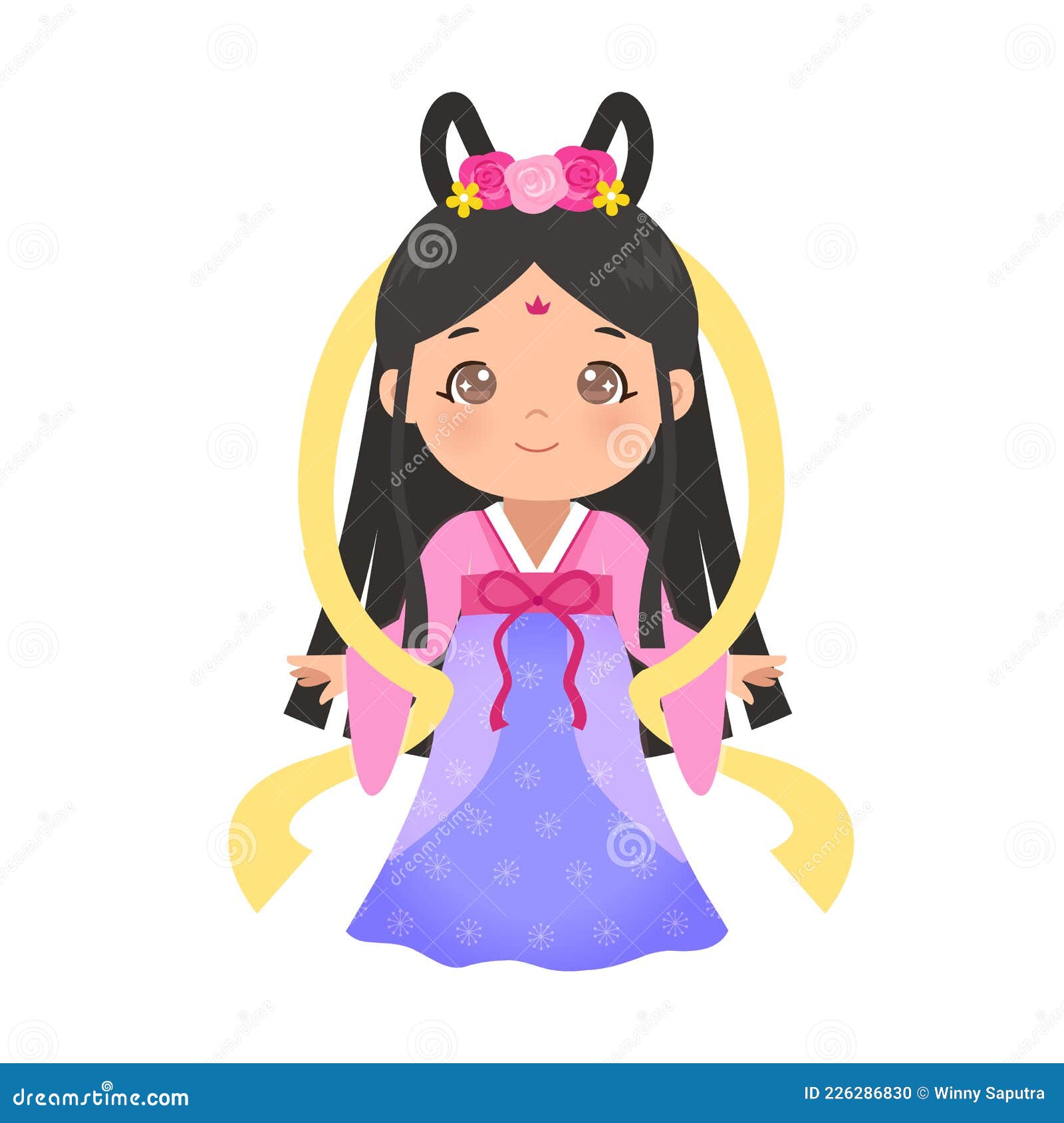 Mid Autumn Festival Princess Chang-e Clip Art. Stock Vector ...