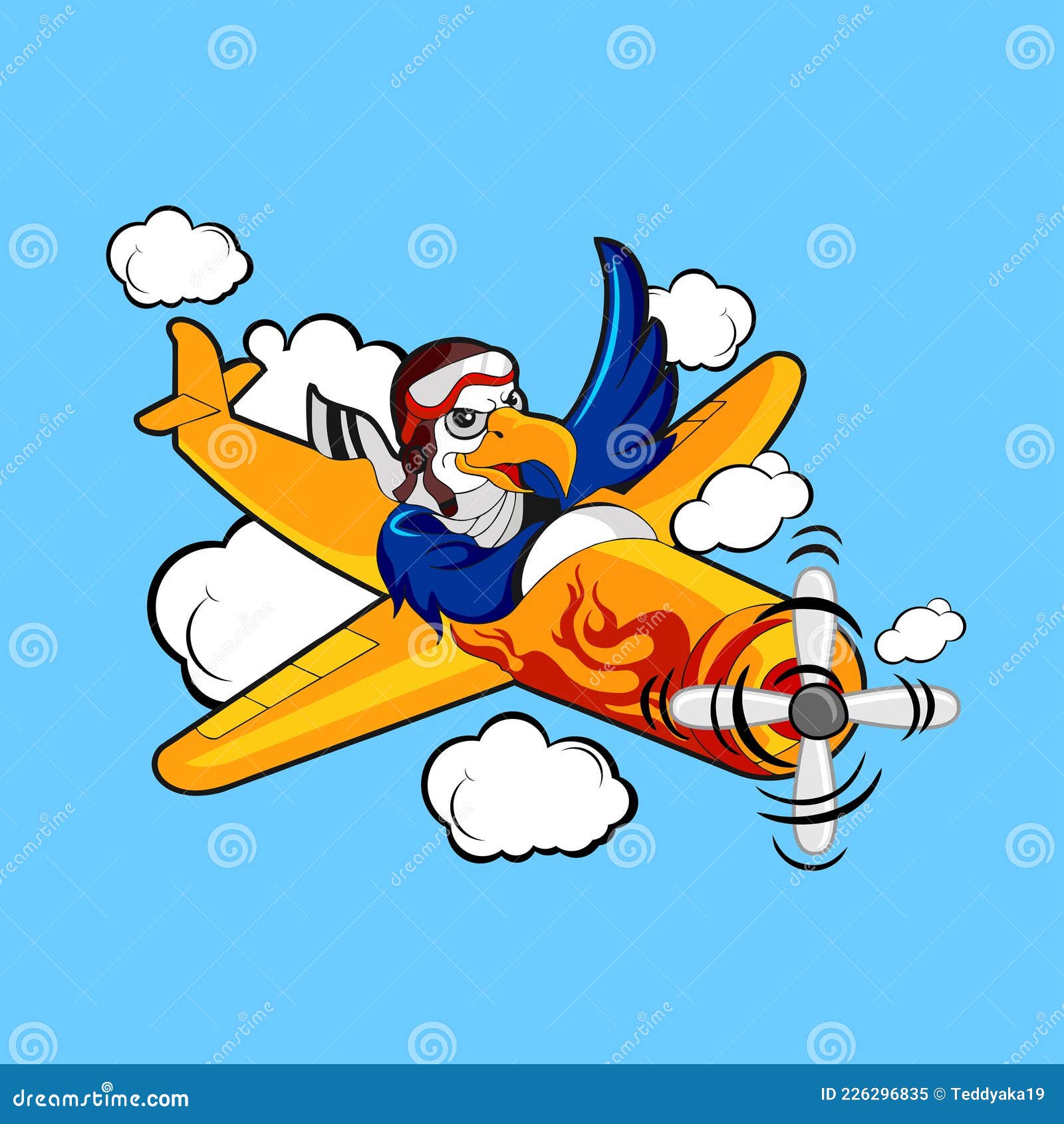Eagle flying on a plane stock illustration. Illustration of hard ...