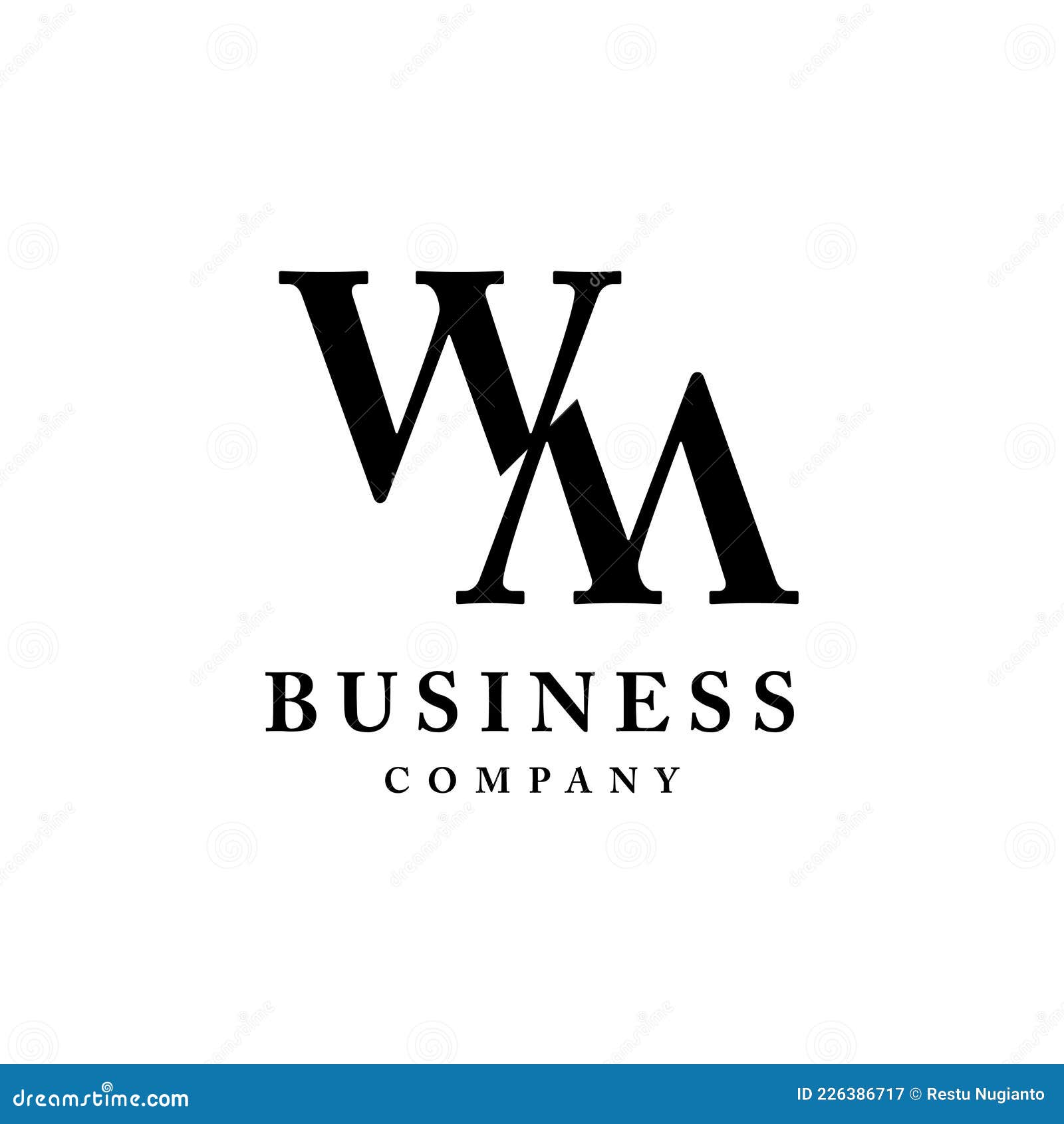 Creative Monogram Initials Letter W M WM or Double W Premium Luxury ...