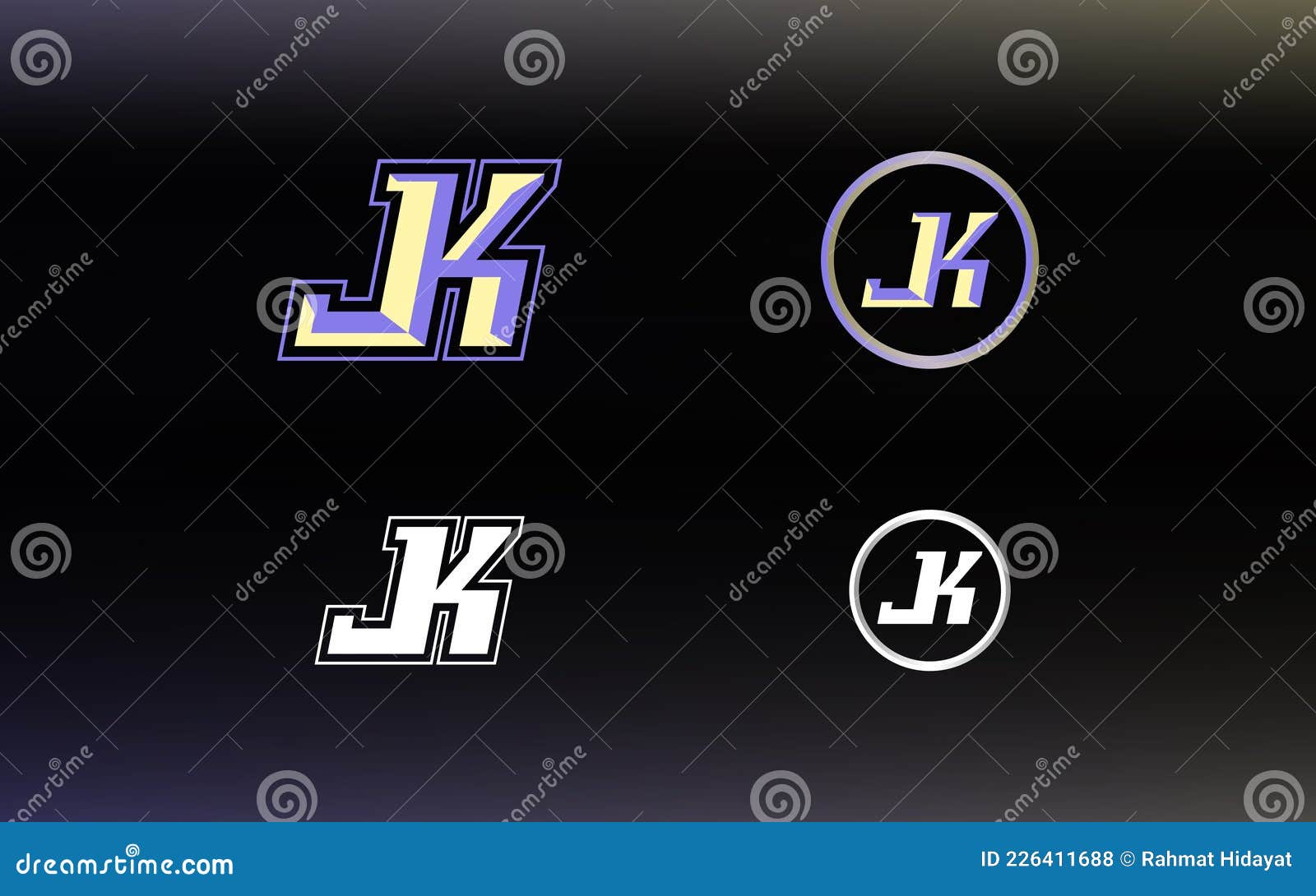 Initials JK Logo with a Bright Color is Suitable for E Sports Teams and ...