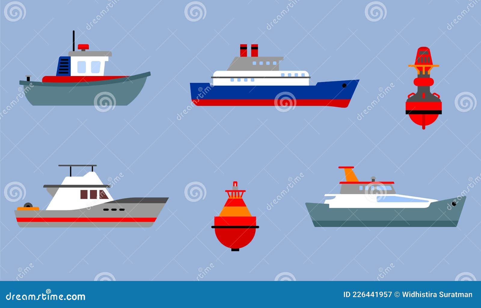 Vector of Various Types of Water Vehicles Stock Vector - Illustration ...