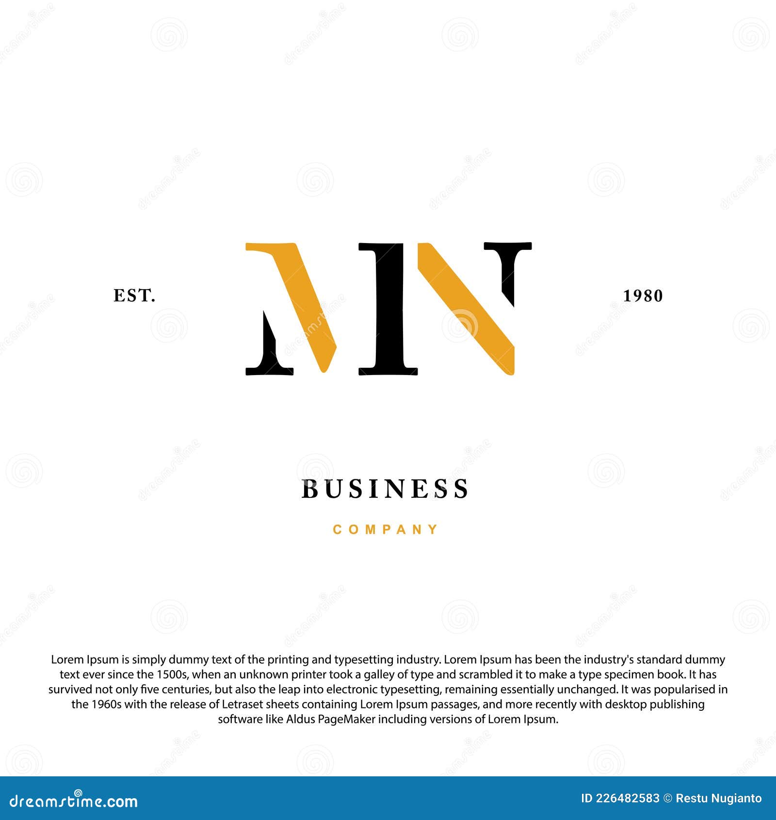 Creative Monogram Initials Letter M N, MN Premium Luxury Logo Stock ...