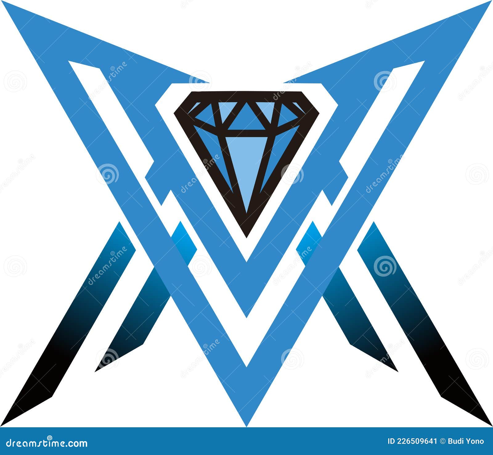 Illustrator Vector Graphic of Diamond with Initials V and M Fit for ...