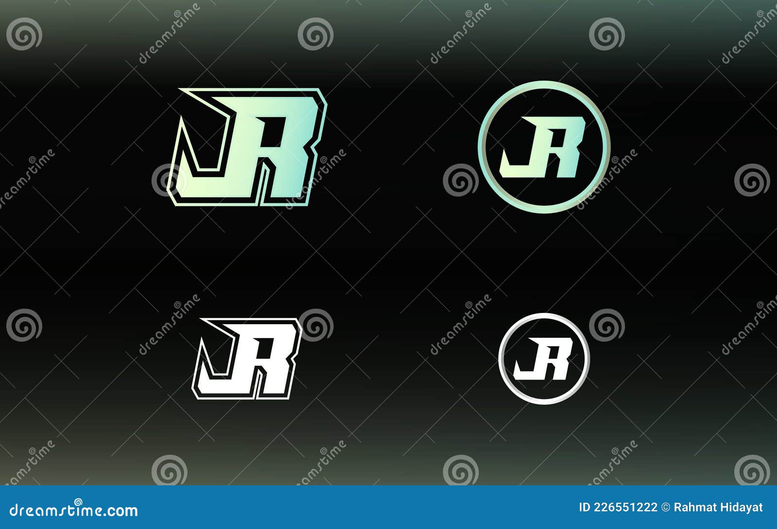 Initials JR Logo with a Bright Color is Suitable for E Sports Teams and ...