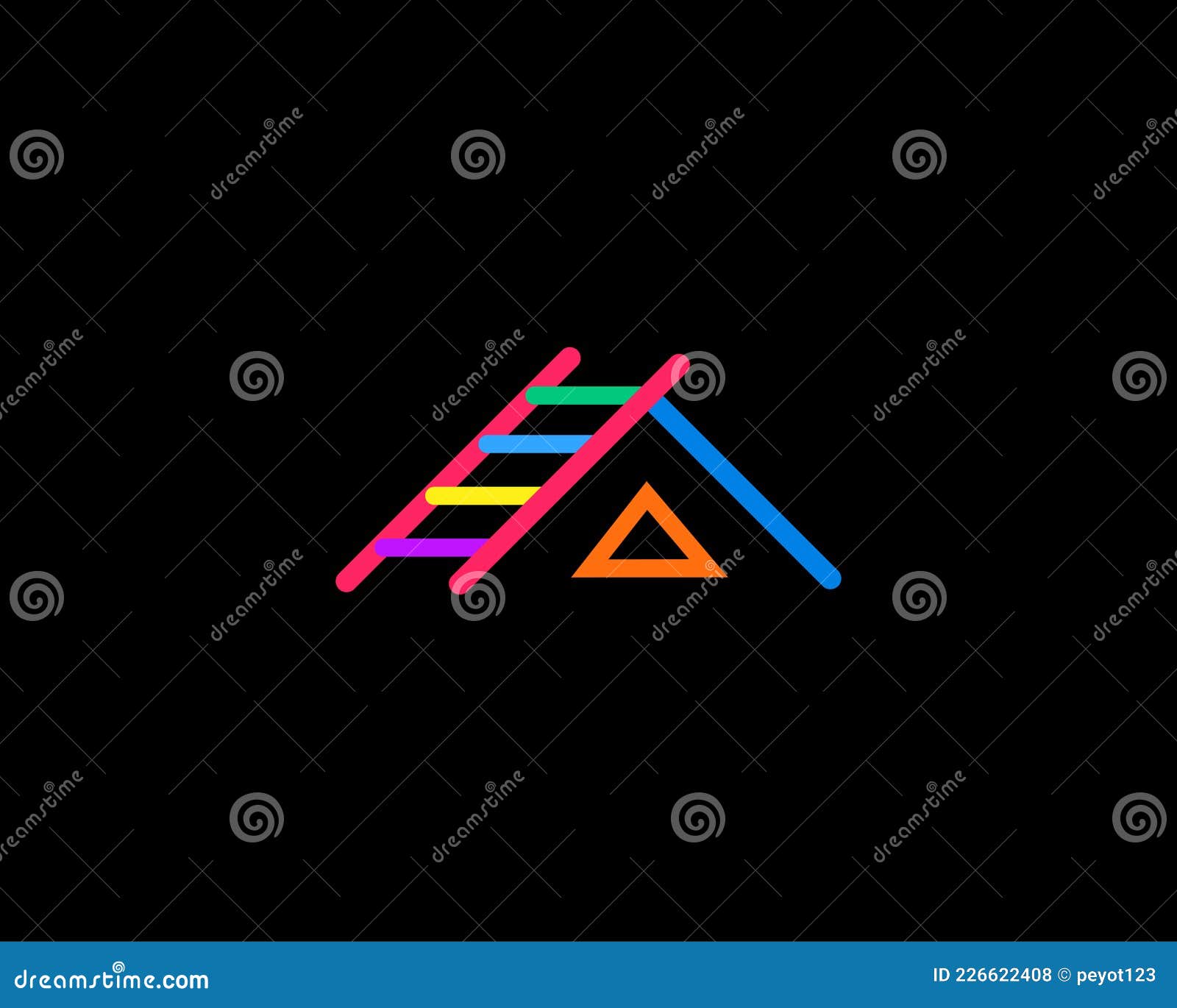 Multicolor Ladder Home Logo Stock Vector - Illustration of uniquelogo ...