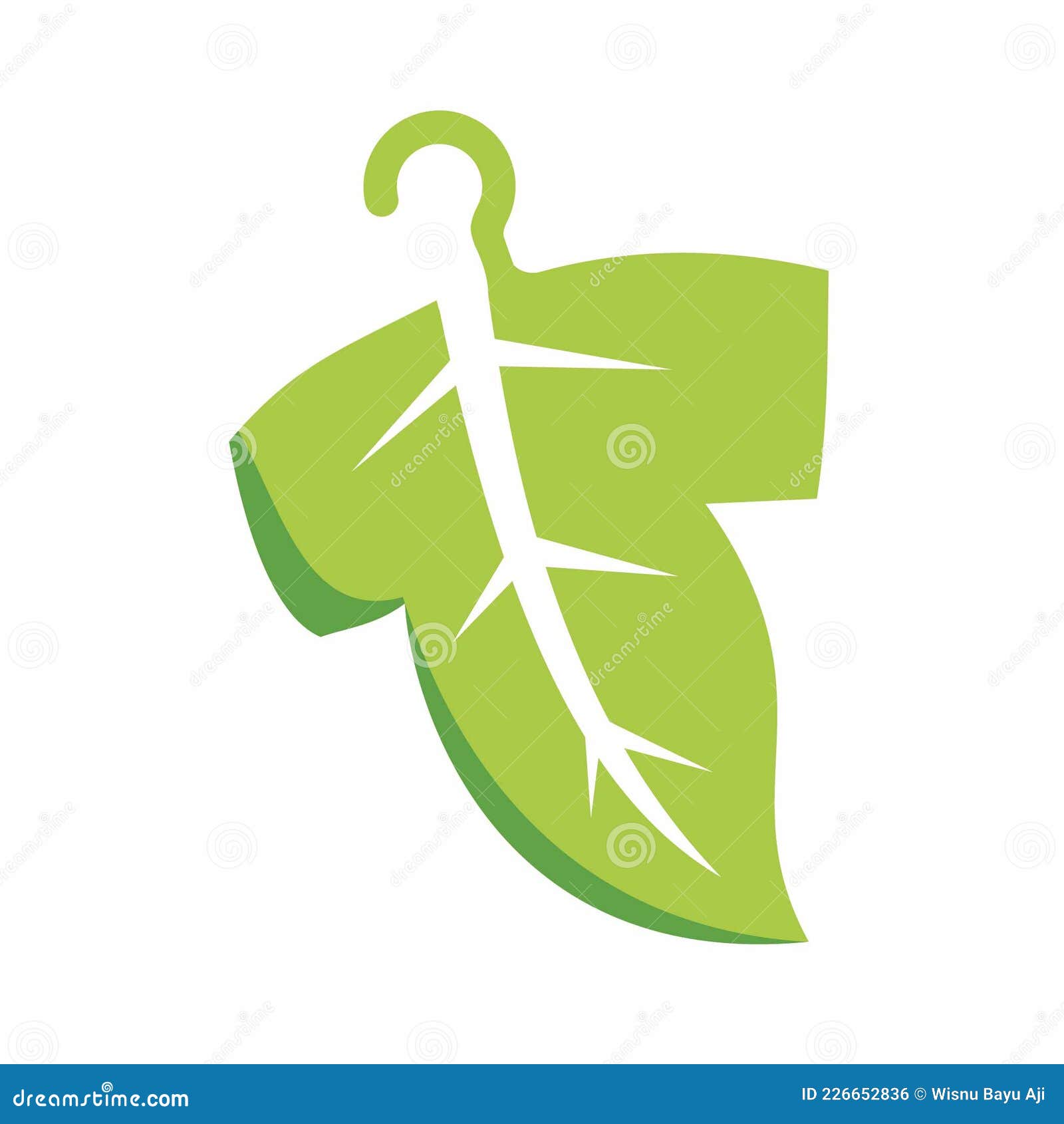 Clothes Leaf with Hanger Vector Design Stock Vector - Illustration of ...
