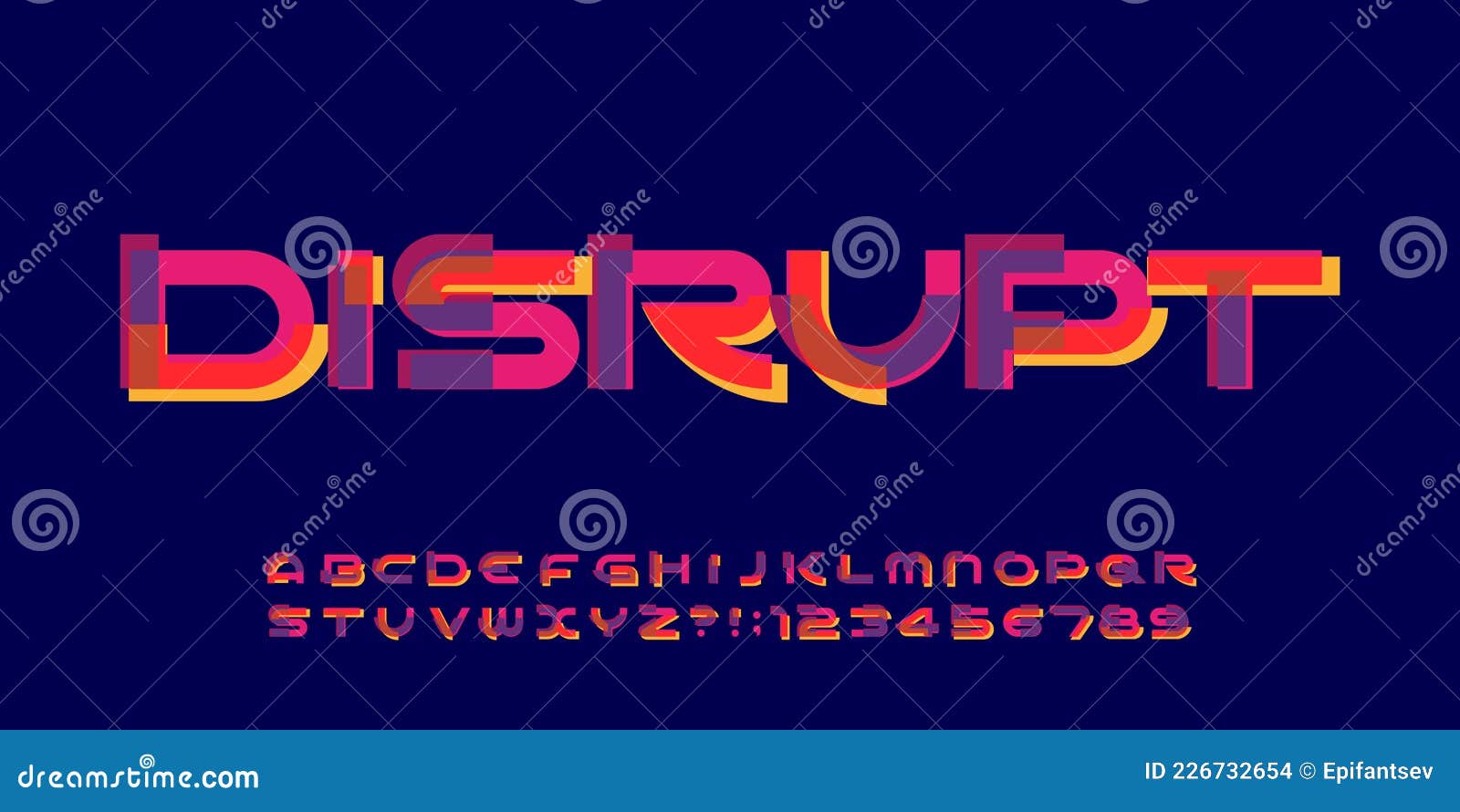 Disrupt Alphabet Font. Colorful Letters and Numbers Stock Vector ...
