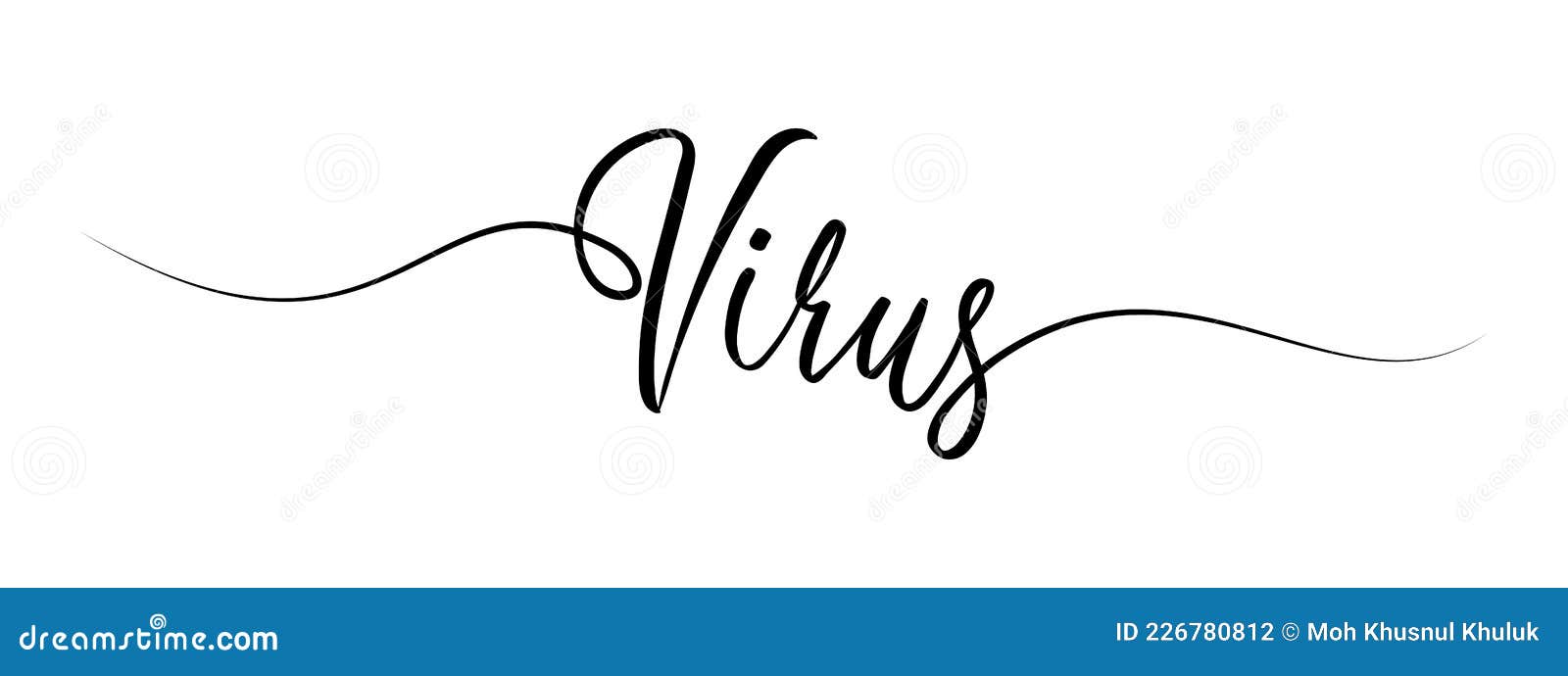 Letter Virus Sript Calligraphy Banner Stock Illustration - Illustration ...