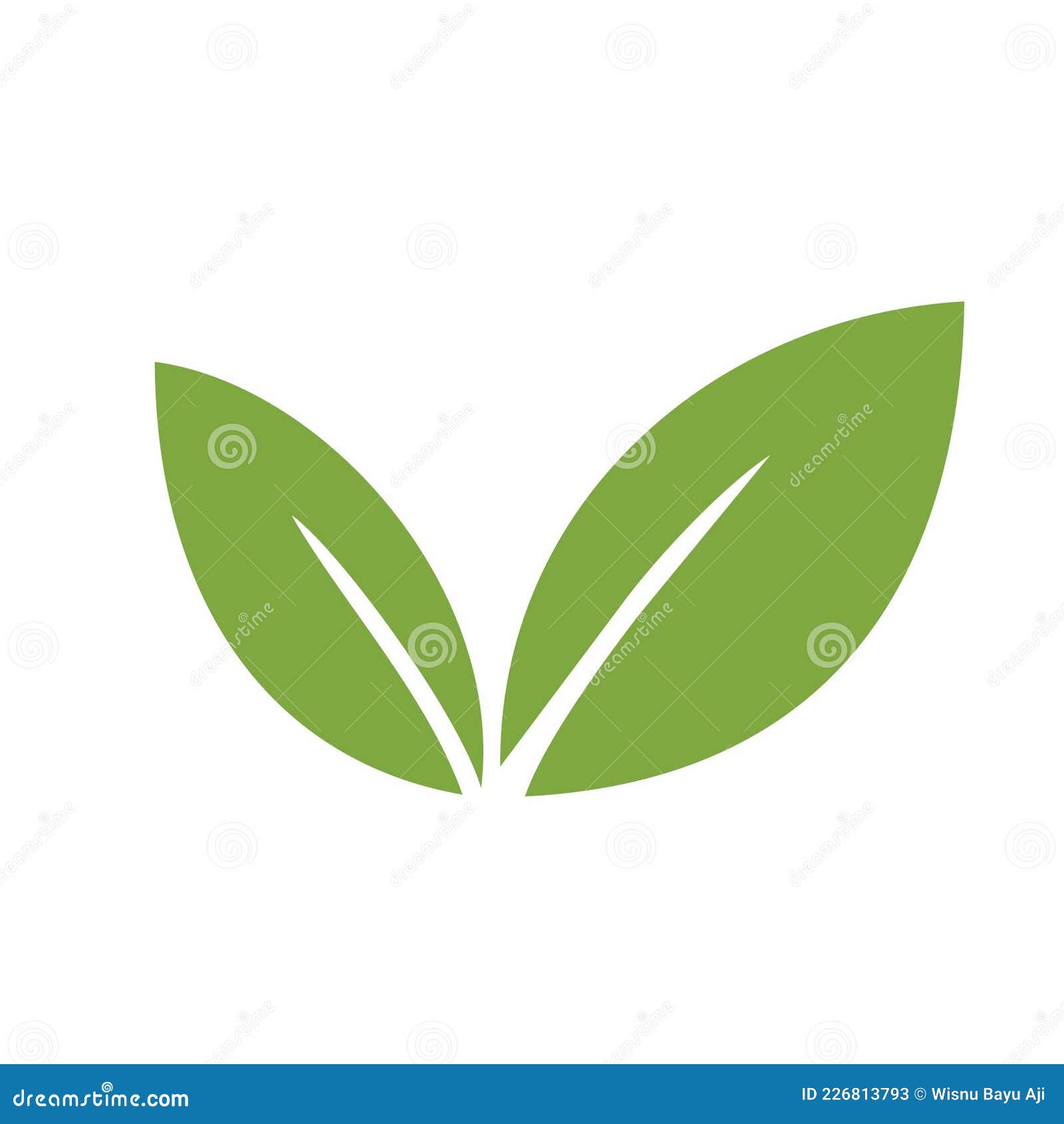 Two Green Small and Big Leaves Vector Design Stock Vector ...