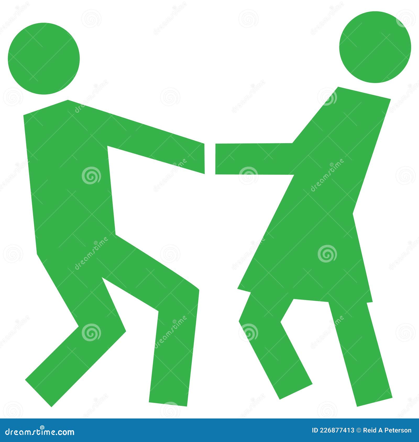 Green Figures People Man Pulling Woman Stock Illustration ...