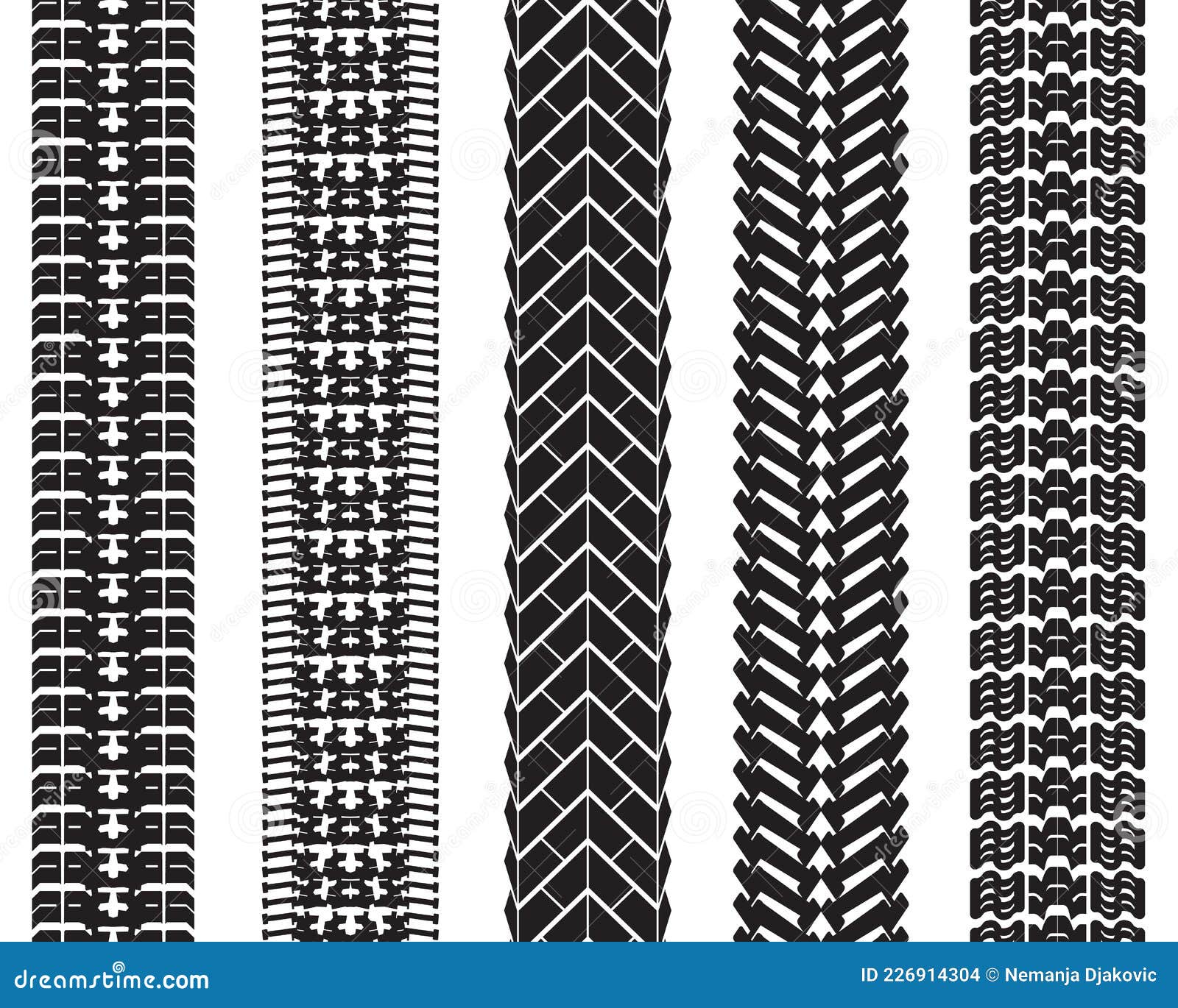 Seamless Pattern of Tire Prints Stock Illustration - Illustration of ...