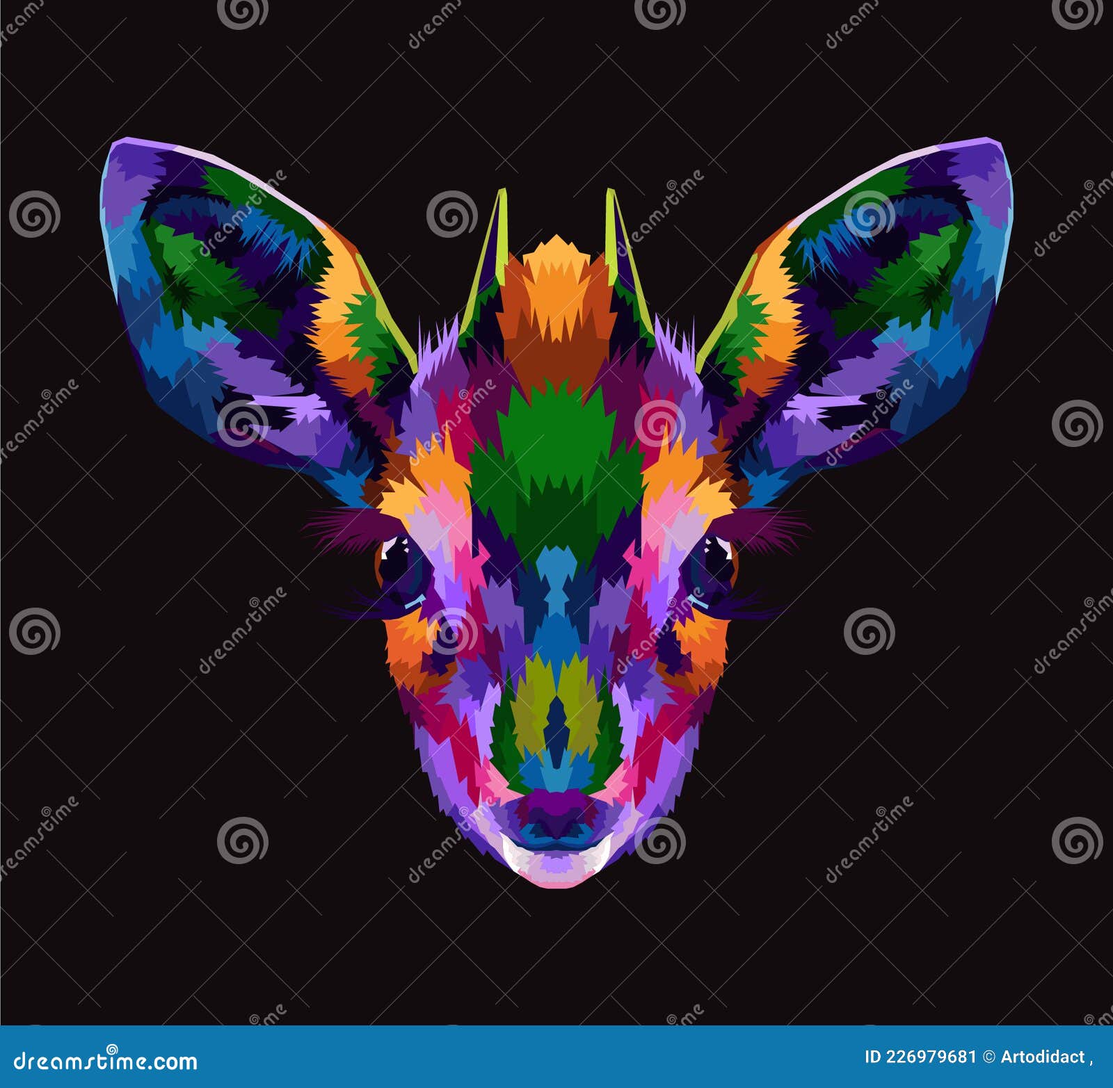 Colorful Head Dog With Crone And Leaves Cartoon Vector | CartoonDealer ...