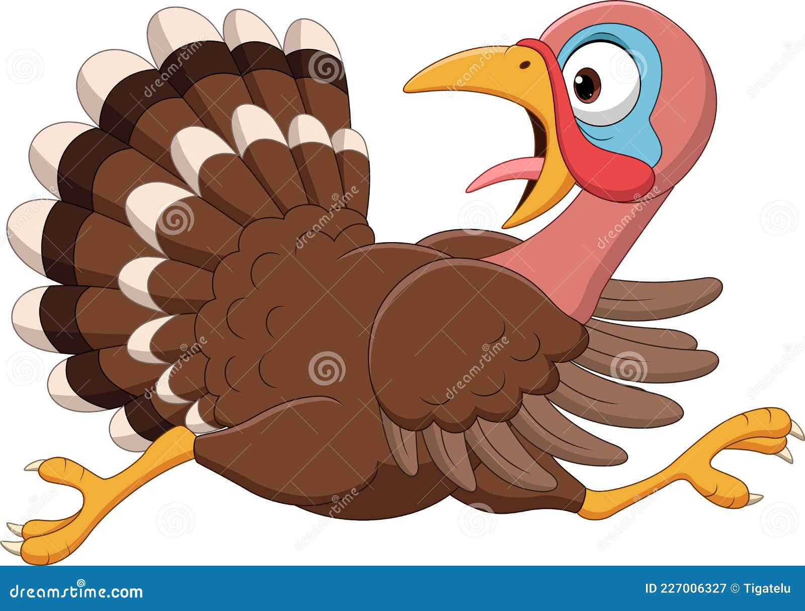 Cartoon Funny Turkey Bird Running Stock Vector - Illustration of design ...