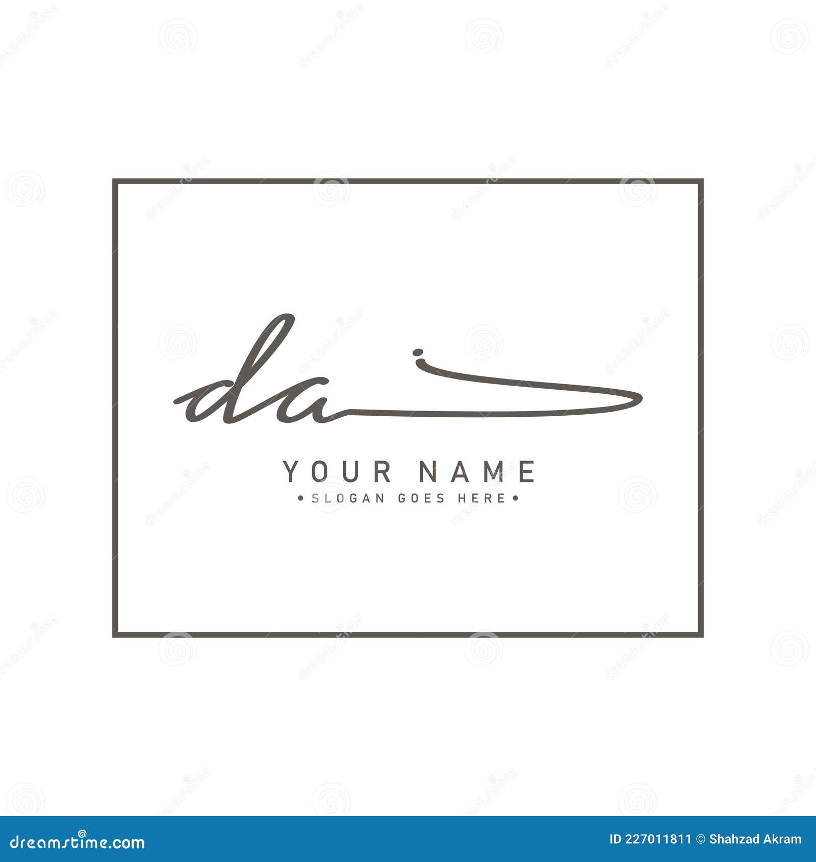 Initial Letter DA Logo - Handwritten Signature Logo for Alphabet D and ...
