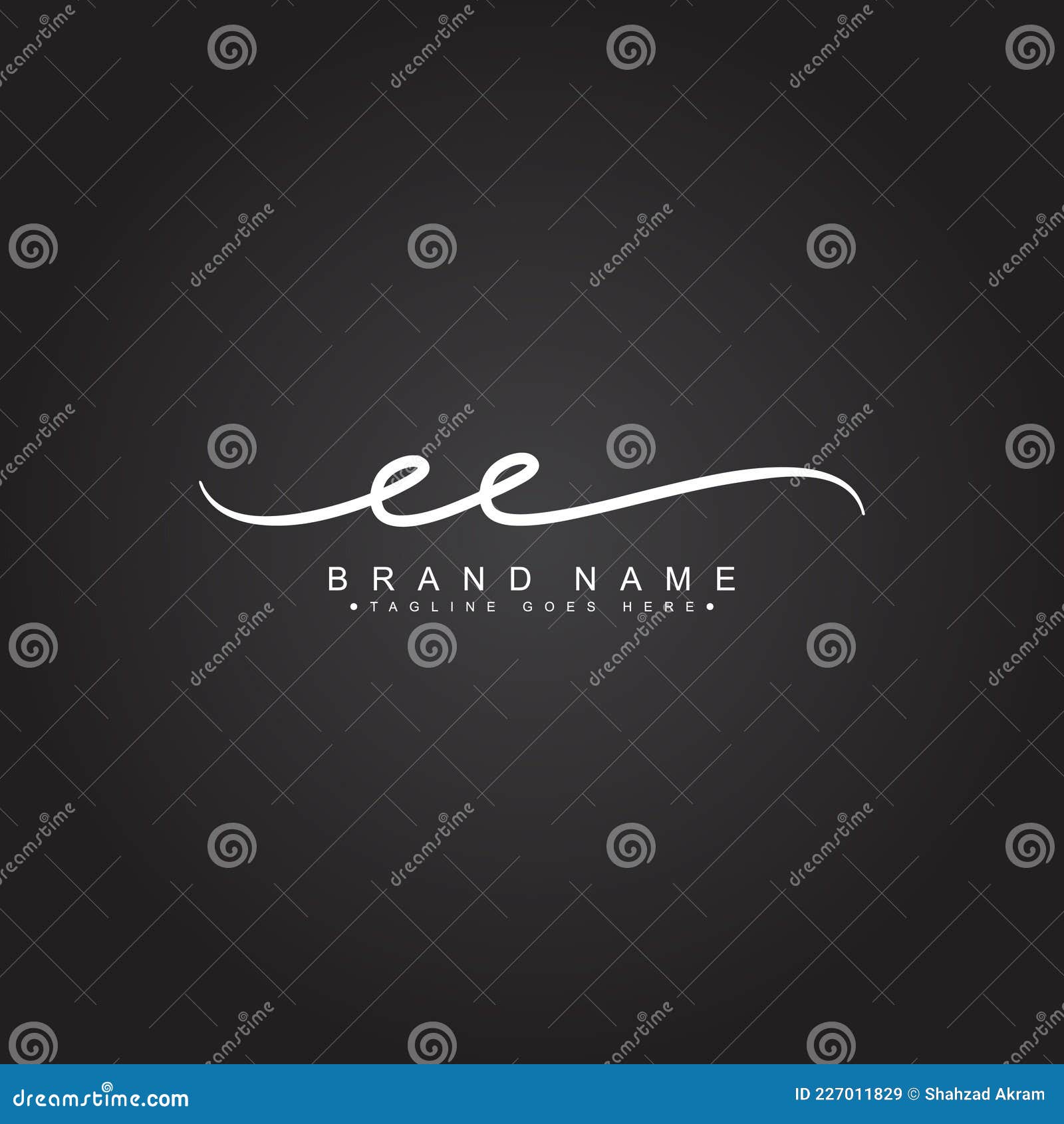 Initial Letter EE Logo - Handwritten Signature Logo Stock Vector ...