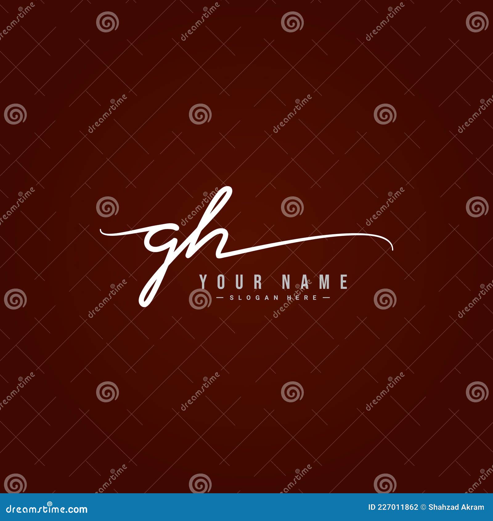 Initial Letter GH Logo - Hand Drawn Signature Logo for Alphabet G and H ...