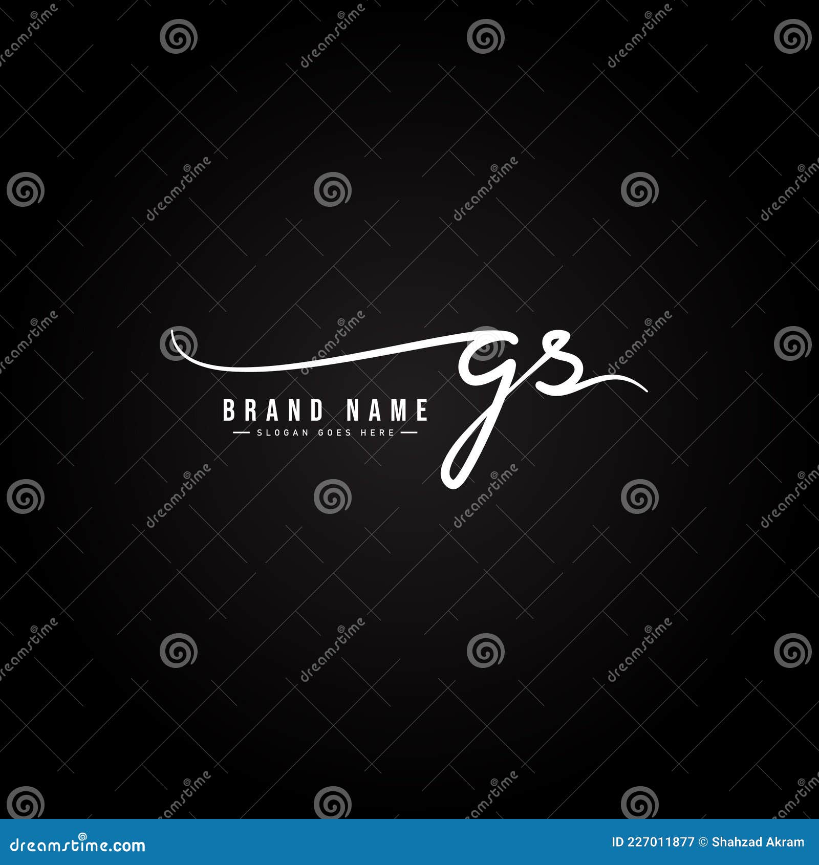 Initial Letter GS Logo - Hand Drawn Signature Logo for Alphabet G and S ...