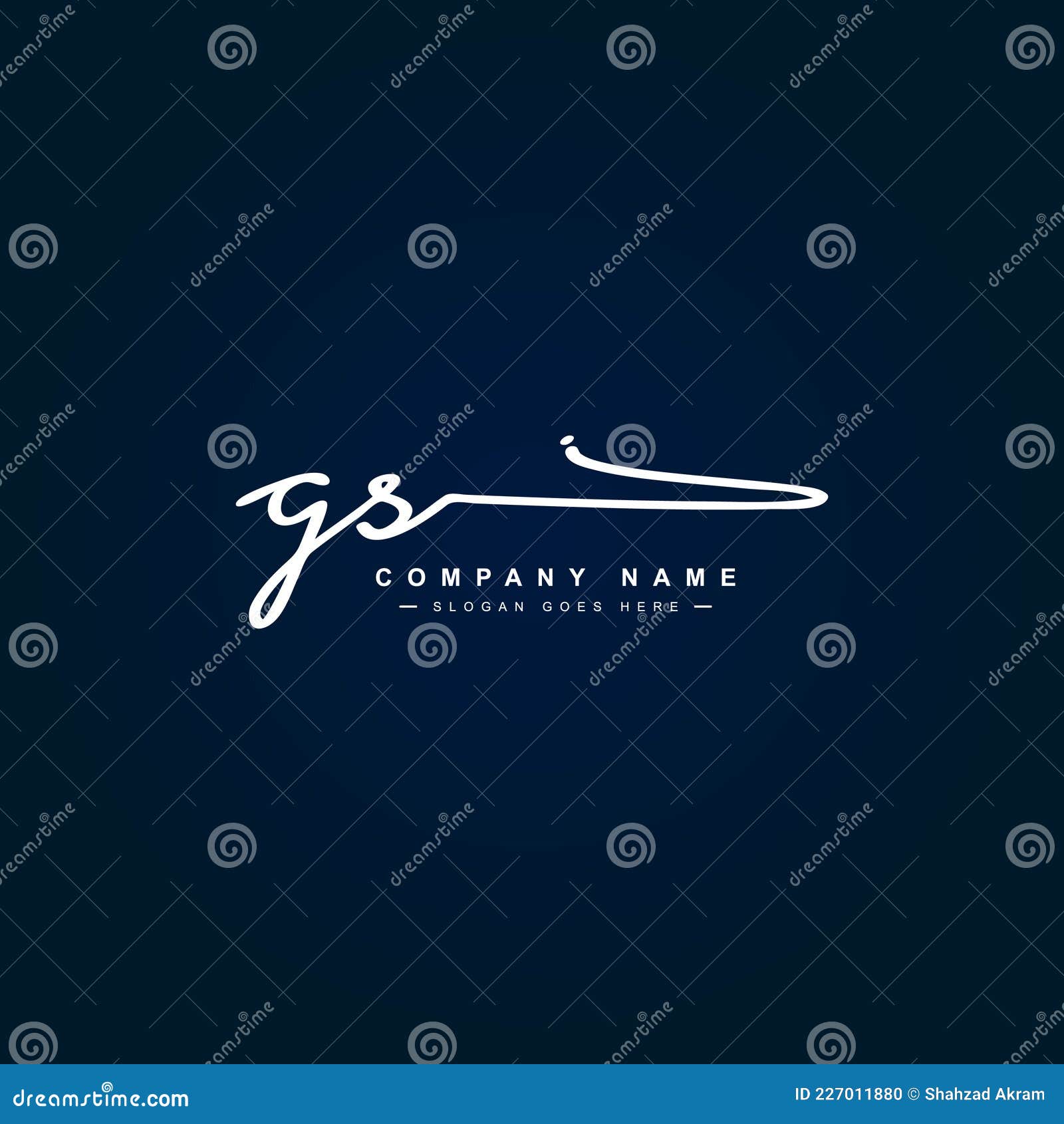 Initial Letter GS Logo - Handwritten Signature Logo for Alphabet G and ...