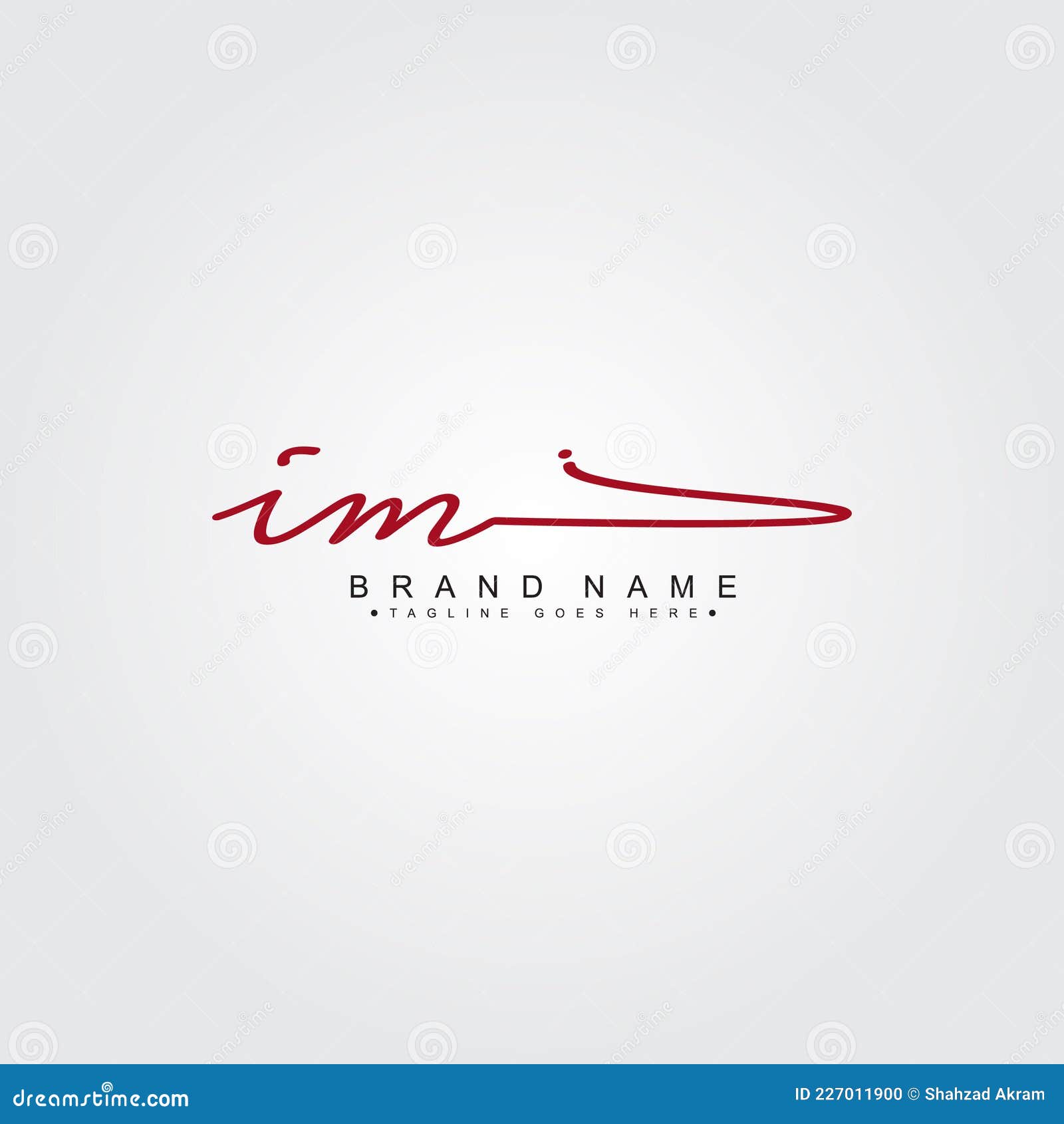 Initial Letter IM Logo - Handwritten Signature Logo for Alphabet I and ...