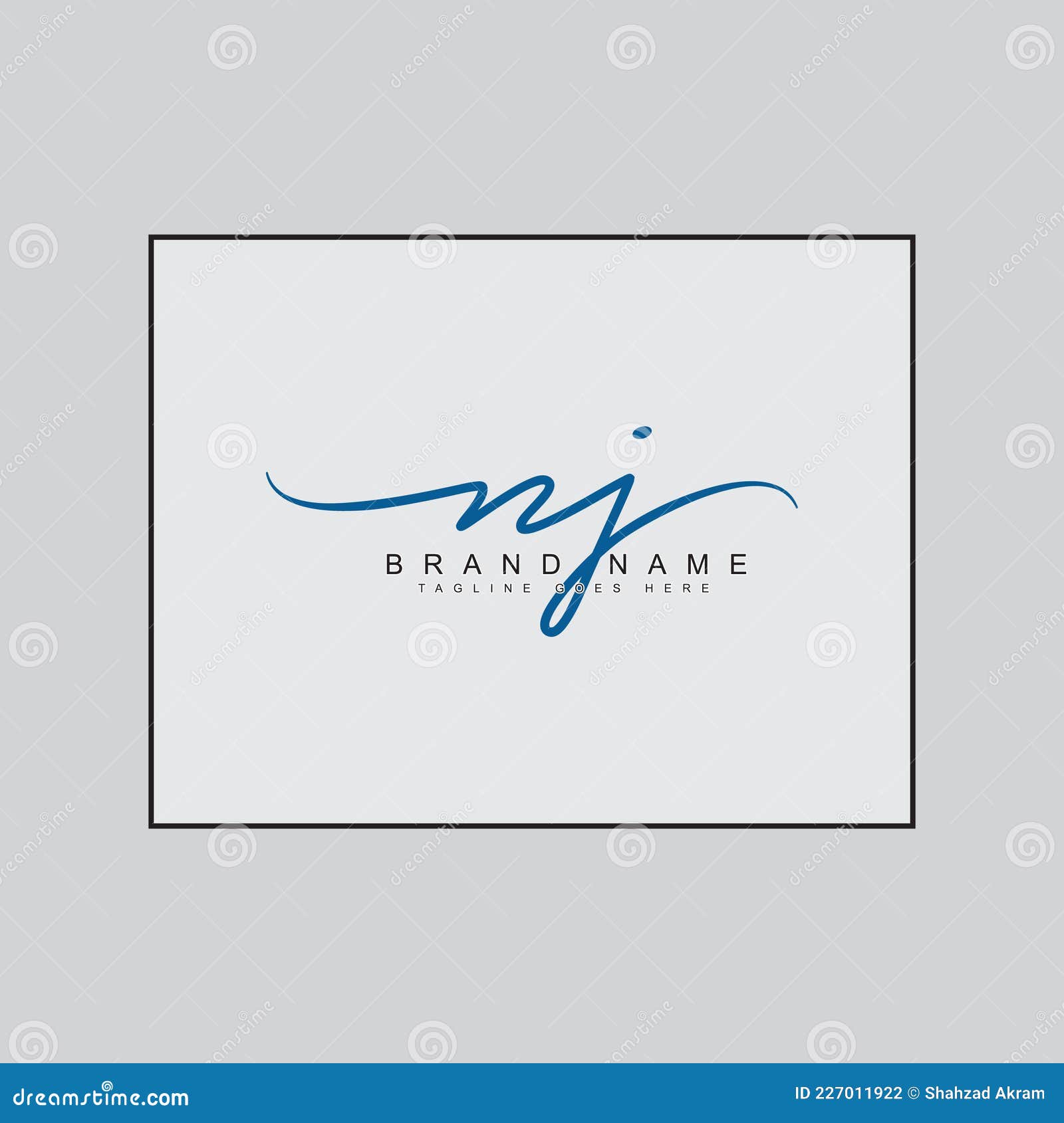 Initial Letter NJ Logo - Handwritten Signature Logo for Alphabet N and ...