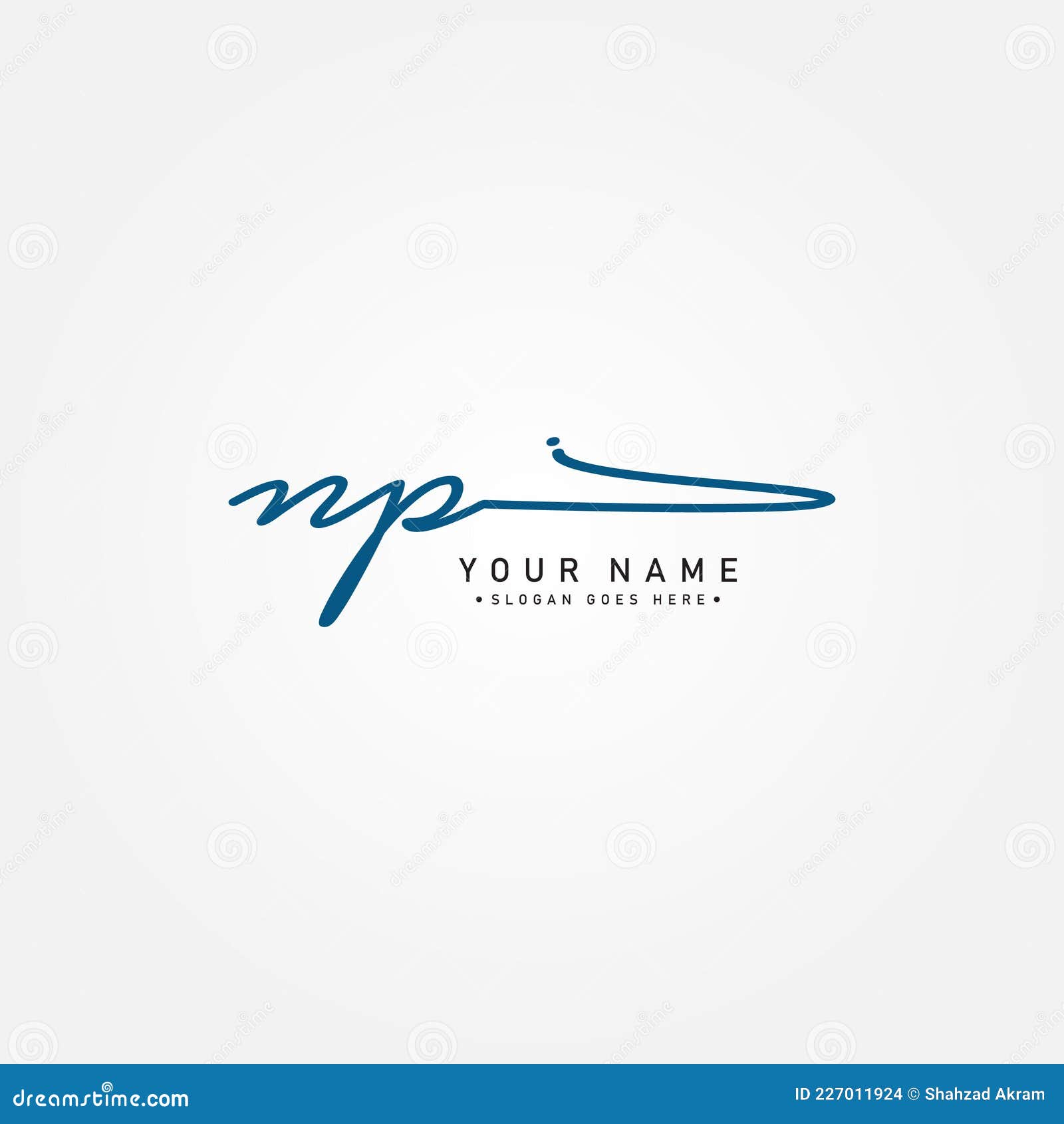 Initial Letter NP Logo - Handwritten Signature Logo for Alphabet N and ...