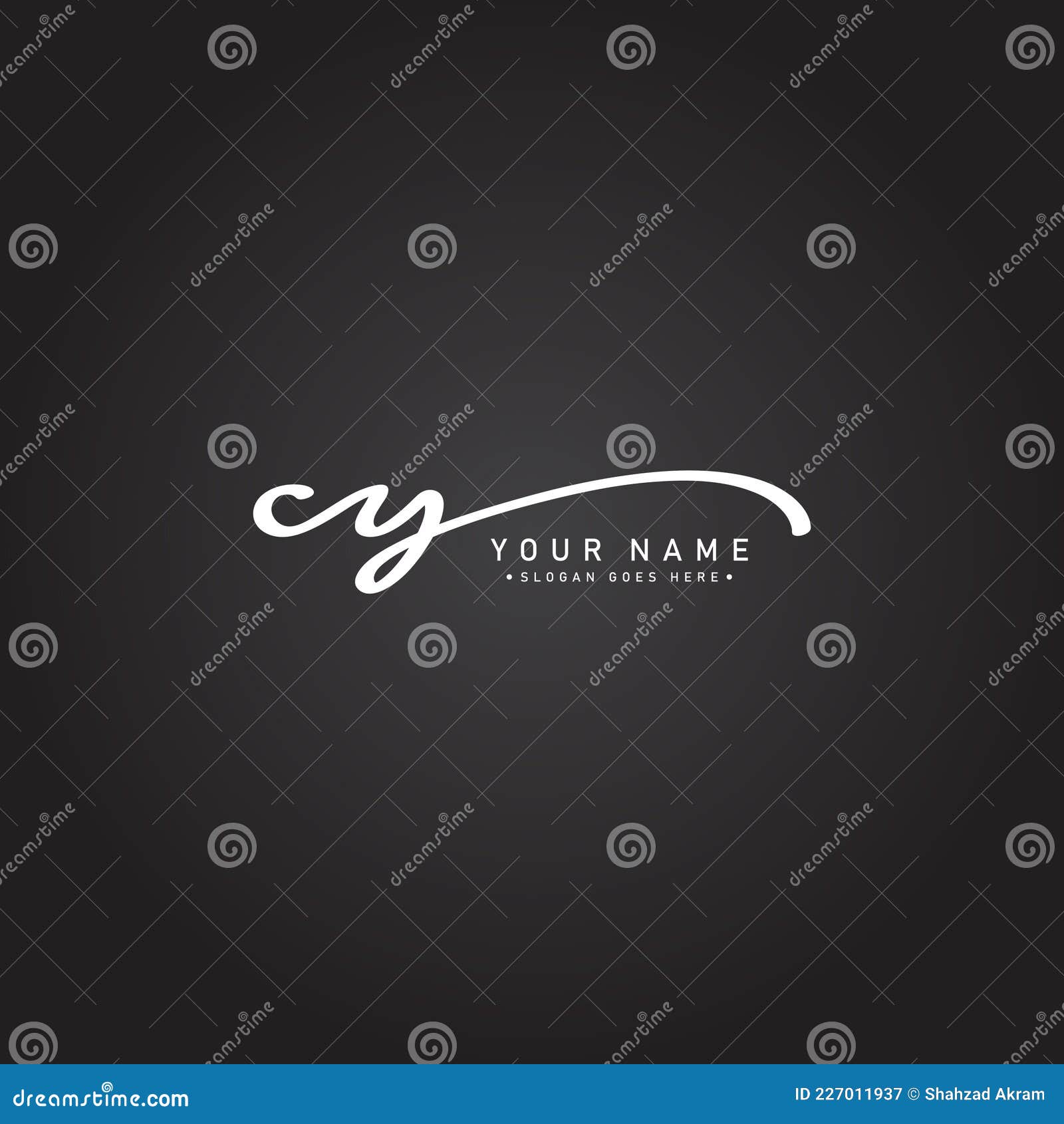 Initial Letter CY Logo - Handwritten Signature Logo for Alphabet C and ...