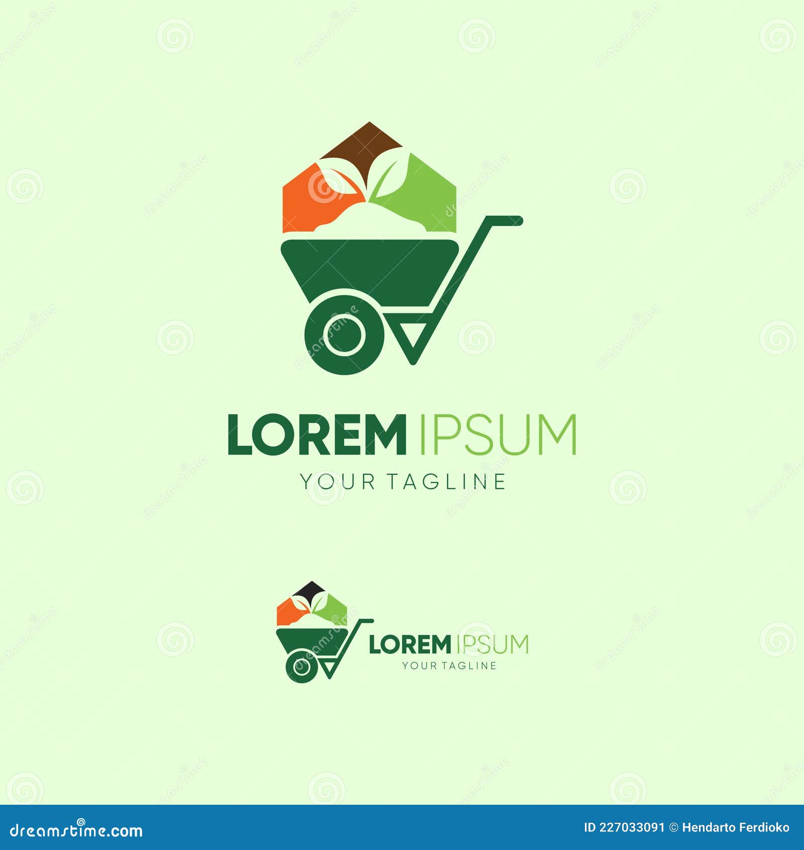 Home Wheelbarrow Logo Design Vector Graphic Stock Vector - Illustration ...