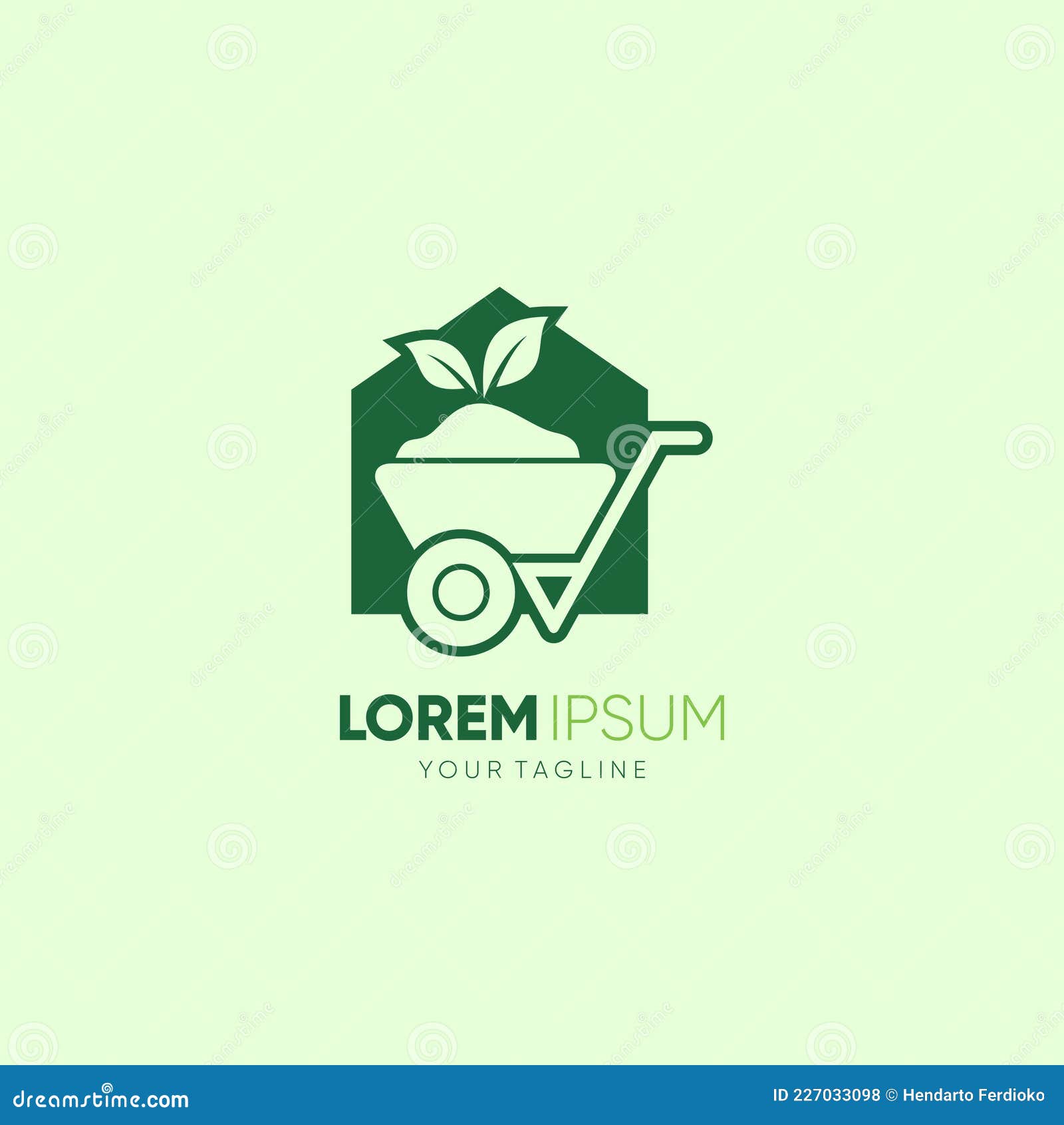 Home Wheelbarrow Logo Design Vector Graphic Stock Vector - Illustration ...