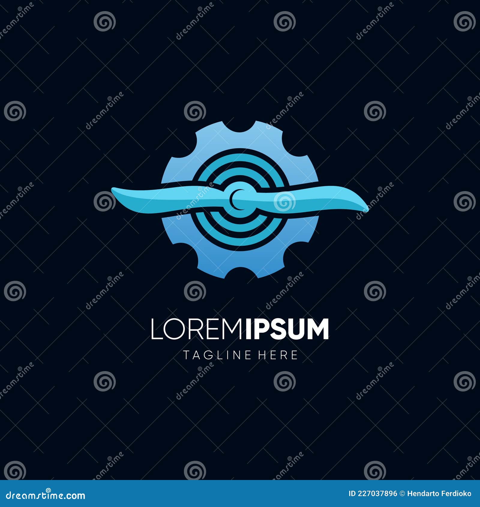 Gear Airplane Propeller Logo Design Vector Graphic Stock Vector ...