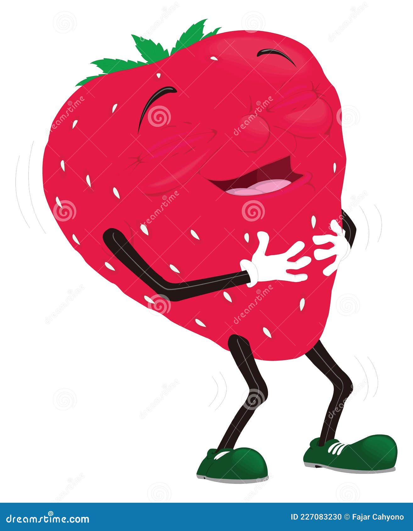 Red Strawberry Smile Laugh Vector Illustration Transparent Background ...