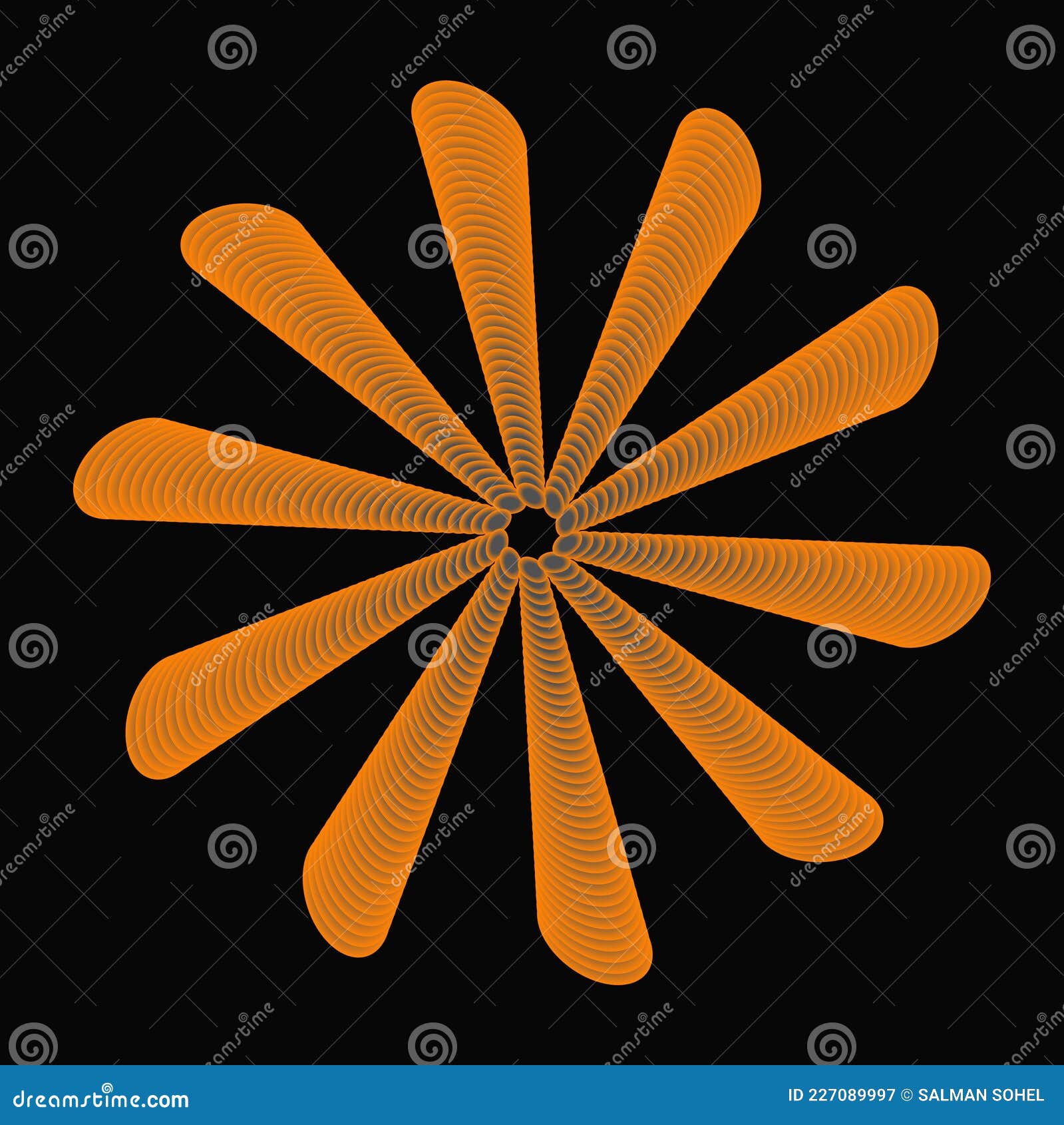 Abstract Round Circle Flow Yellow Background Stock Illustration ...