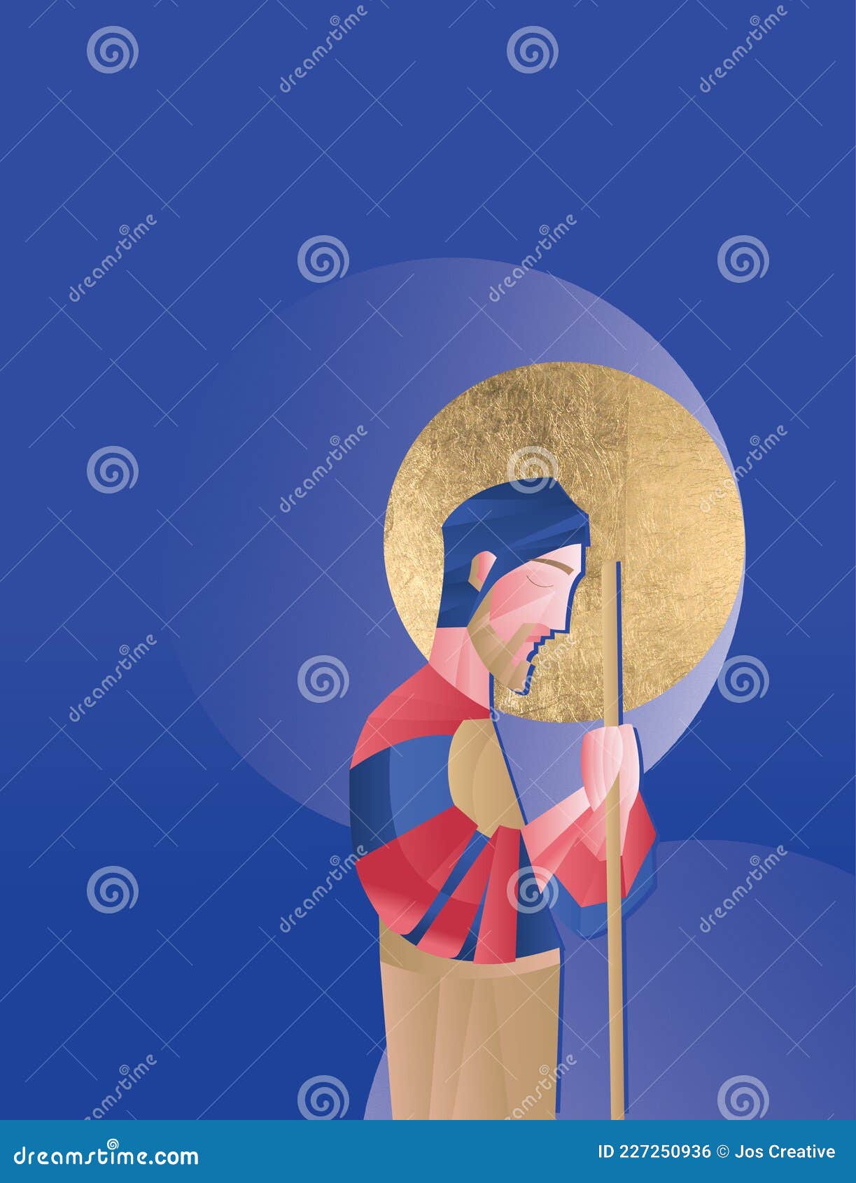 Saint Joseph in the Silence Praying Illustration, St. Joseph Pray ...
