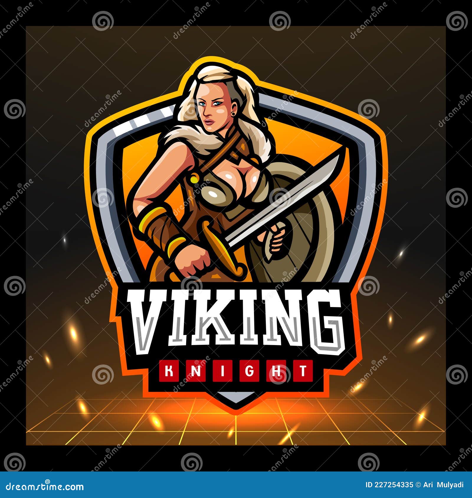 Viking Girls Mascot. Esport Logo Design Cartoon Vector | CartoonDealer ...