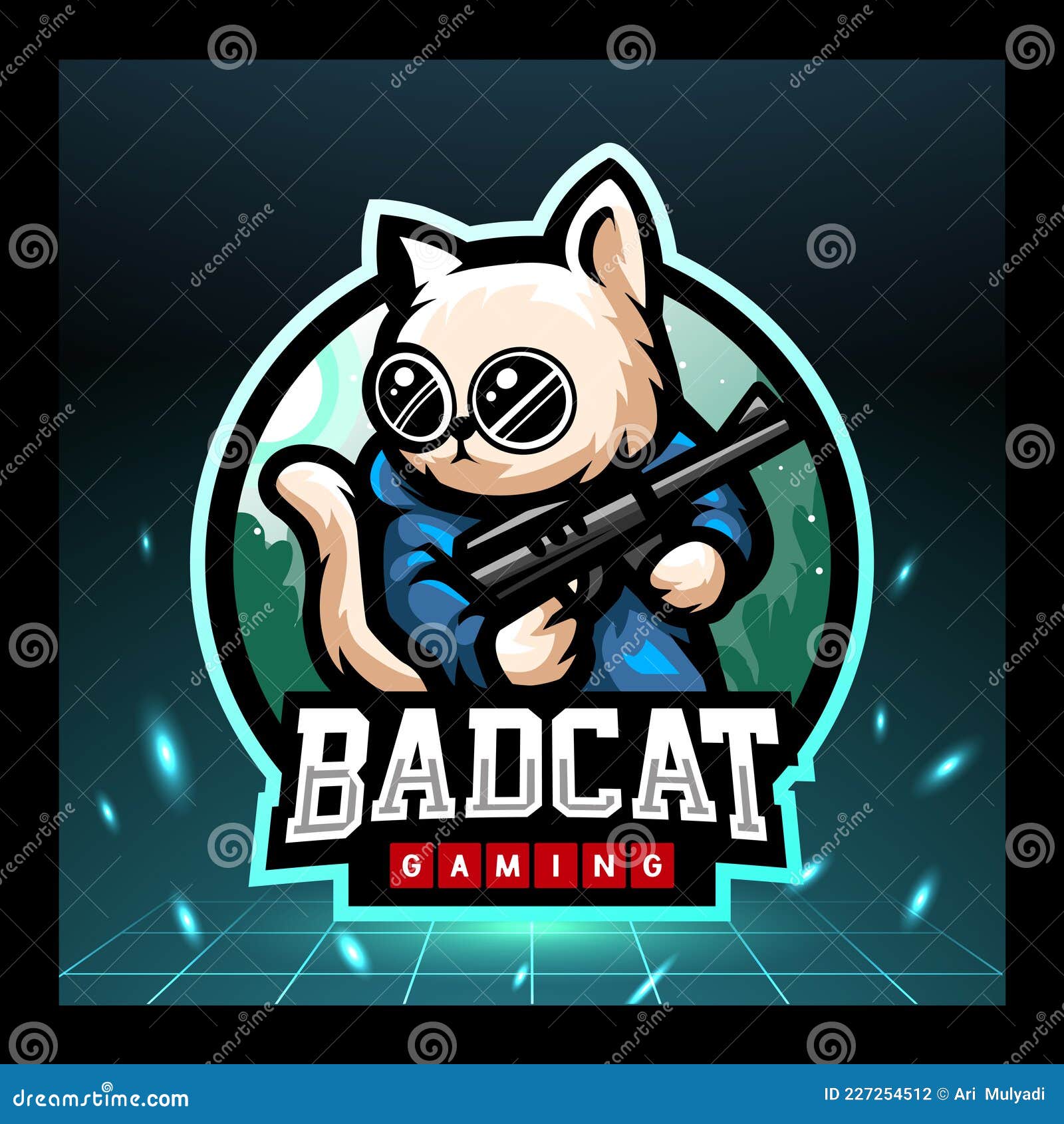 Cat Gunners Mascot. Esport Logo Design Stock Vector - Illustration of ...