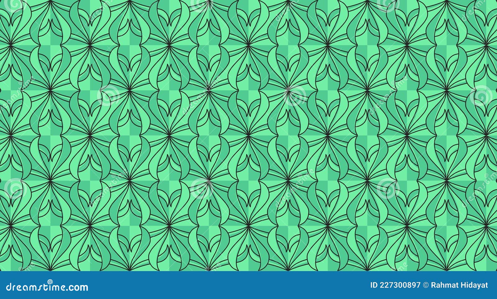 Interlocking Green Leaf Pattern Background, Modern Shape Composition ...