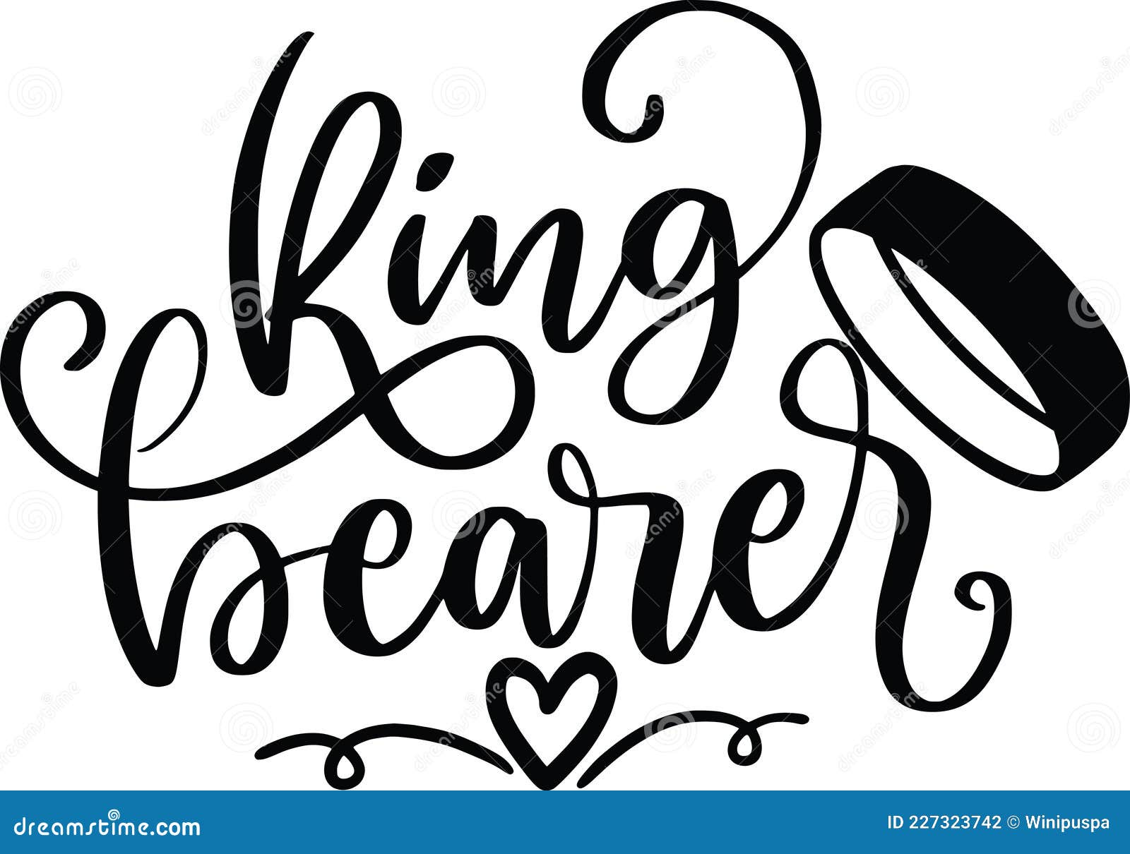 Ring Bearer - Hand Lettering Typography Vector Illustration ...