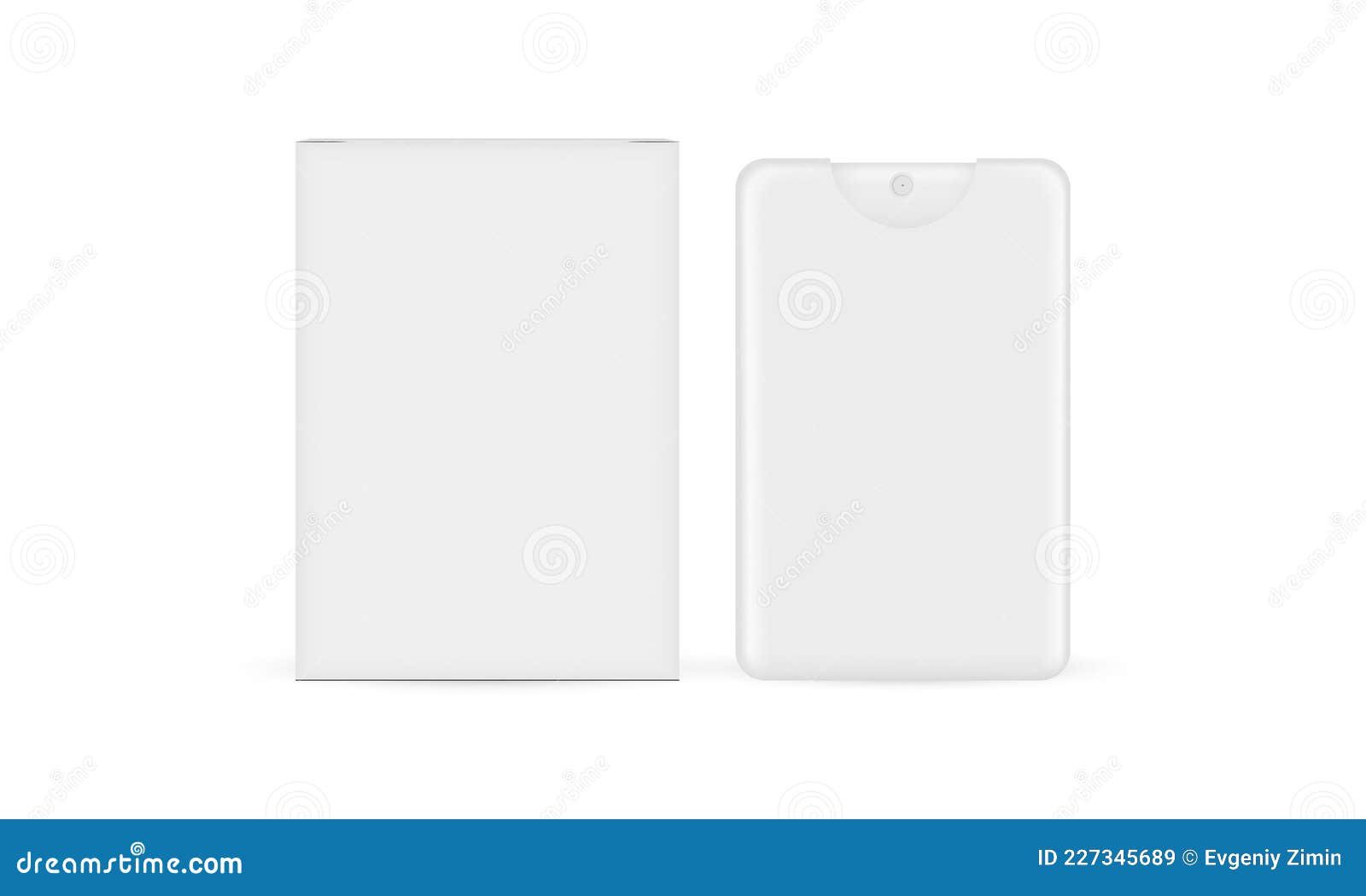 Pocket Card Spray Bottle with Paper Box Mockup Isolated on White ...